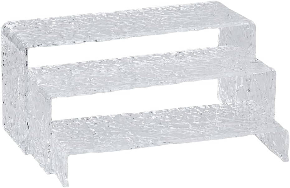 3 Sizes Acrylic Display Risers Rectangular Clear Acrylic Showcase Glass ...