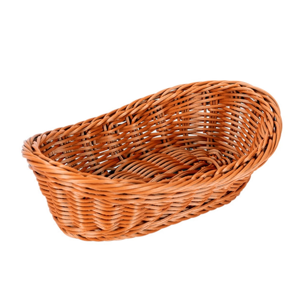 3 Sizes Fruit Basket Food Serving Holders Wicker Woven Bread Basket for ...