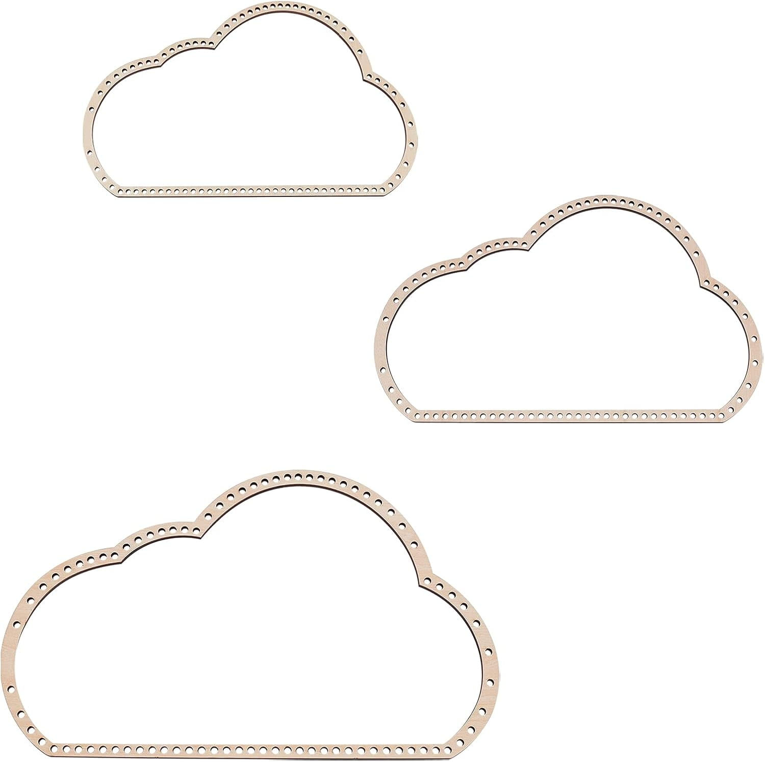 3 Sizes Multi-Craft Weaving Loom Kit Cloud Shape Wooden Beginner ...