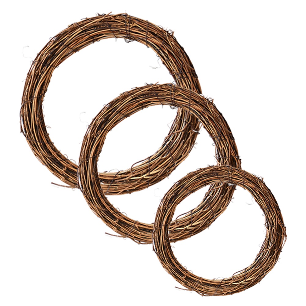 3 Sizes Natural Grapevine Wreath Rings, Rattan Vine Branch Wreath Hoop ...