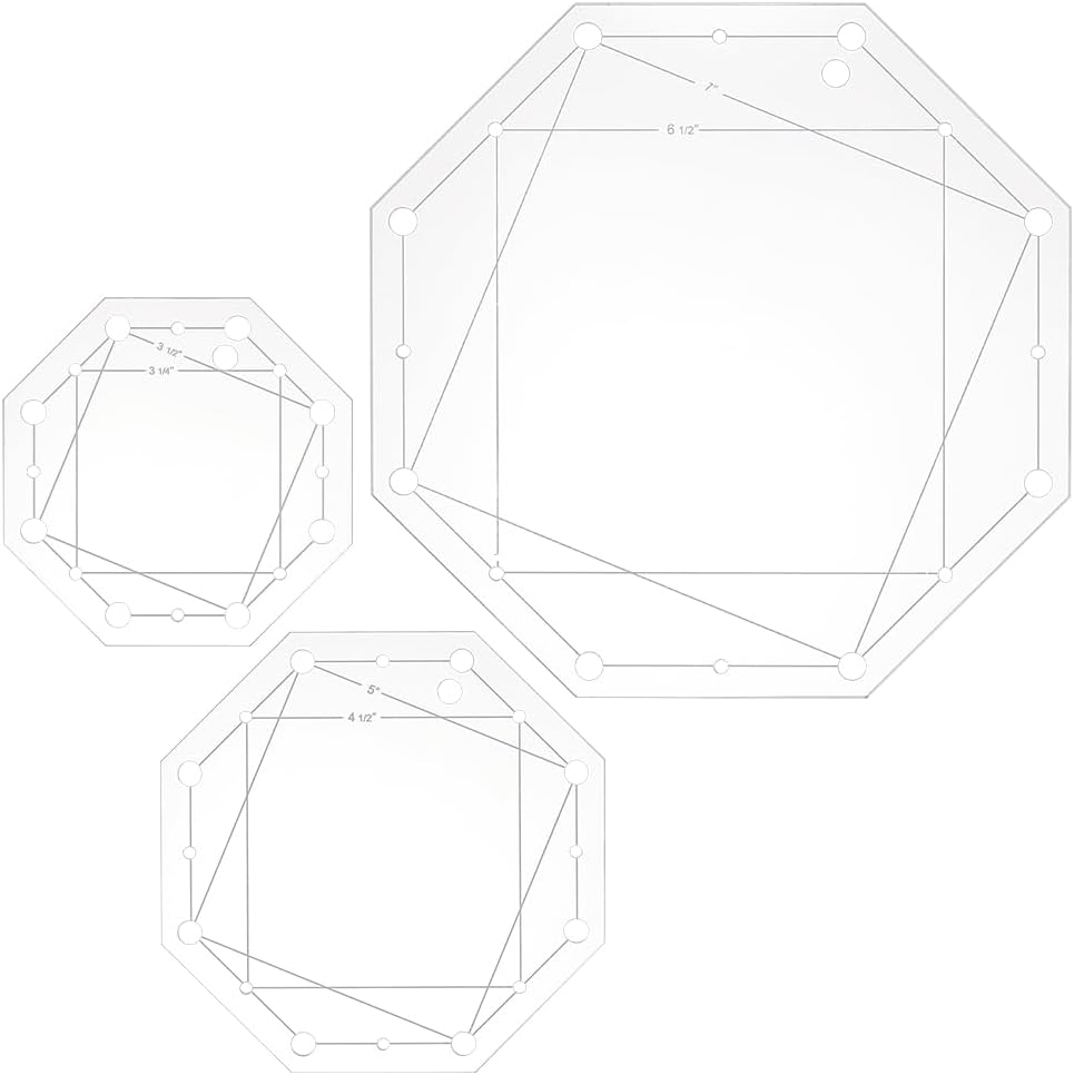3 Sizes Octagon Quilting Template Acrylic Intricate Sewing Machine ...