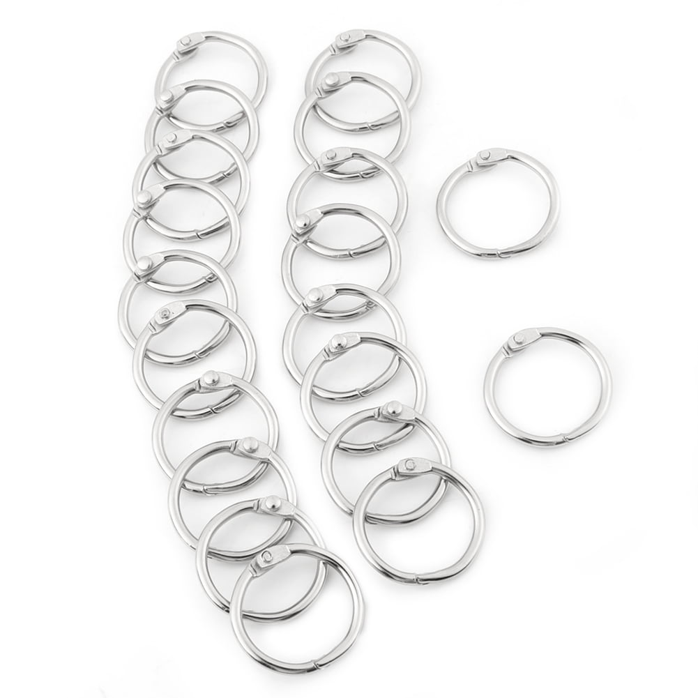 3 Sizes Pack of 20 Book Rings,Loose Leaf Connector,Metal Hinged Ring ...