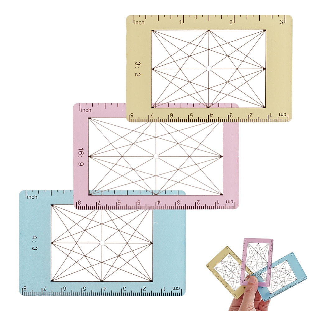 3 Sizes Photo Composition View Finder Tool Portable Golden Ratio Line ...