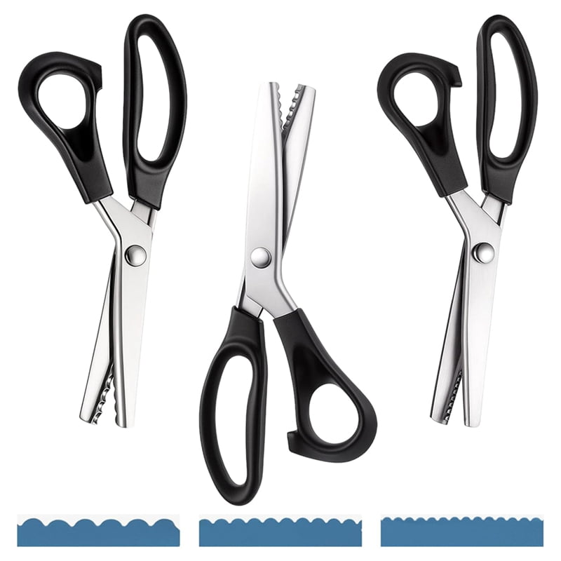 3 Sizes Pinking Shears for Crafting and Paper Cutting, 3mm, 5mm, 7mm ...