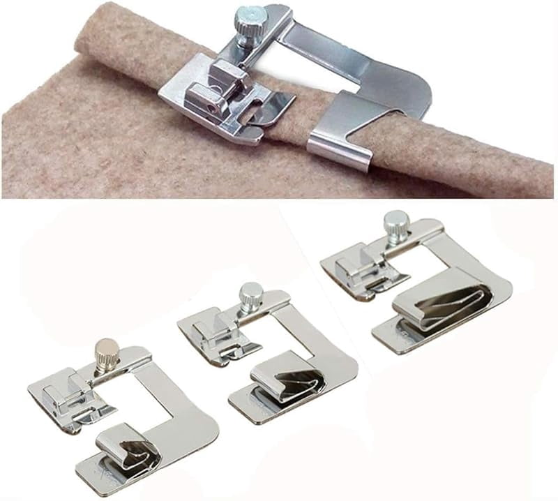 3 Sizes Rolled Hem Foot 3 mm, 4 mm, 6 mm Hemmer Foot for Singer Brother ...