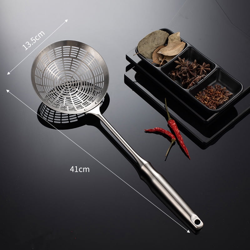 3 Sizes Round 304 Stainless Steel Strainer with Long Handle Kitchen ...