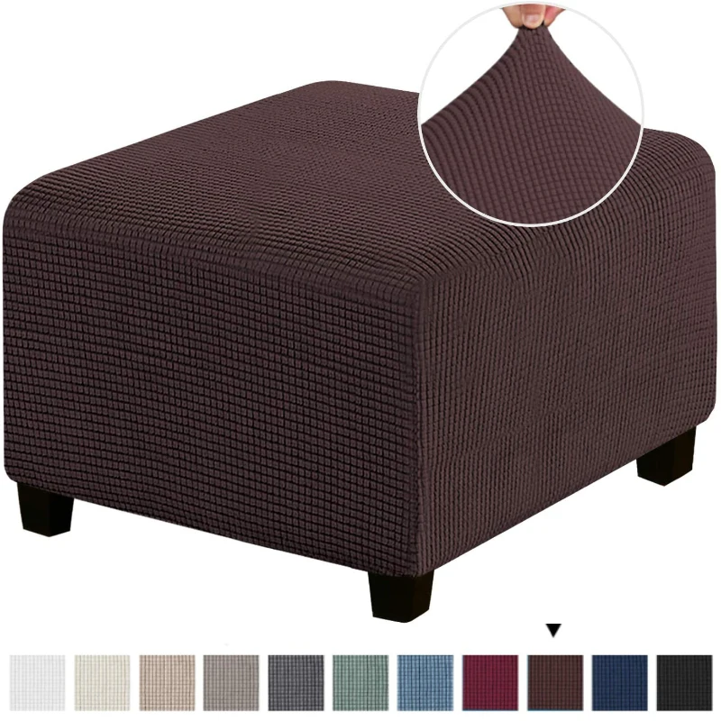 3 Sizes Square Jacquard Durable Customized Stretch Footrest Ottoman ...