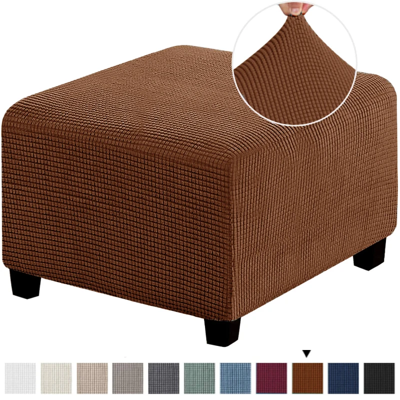 3 Sizes Square Jacquard Durable Customized Stretch Footrest Ottoman ...
