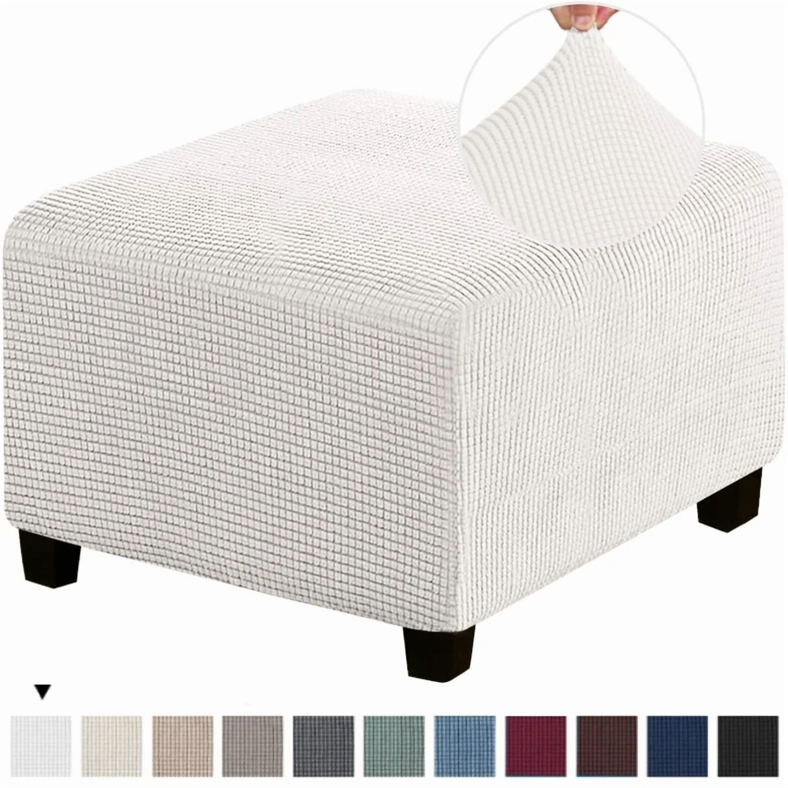 3 Sizes Square Jacquard Durable Customized Stretch Footrest Ottoman ...