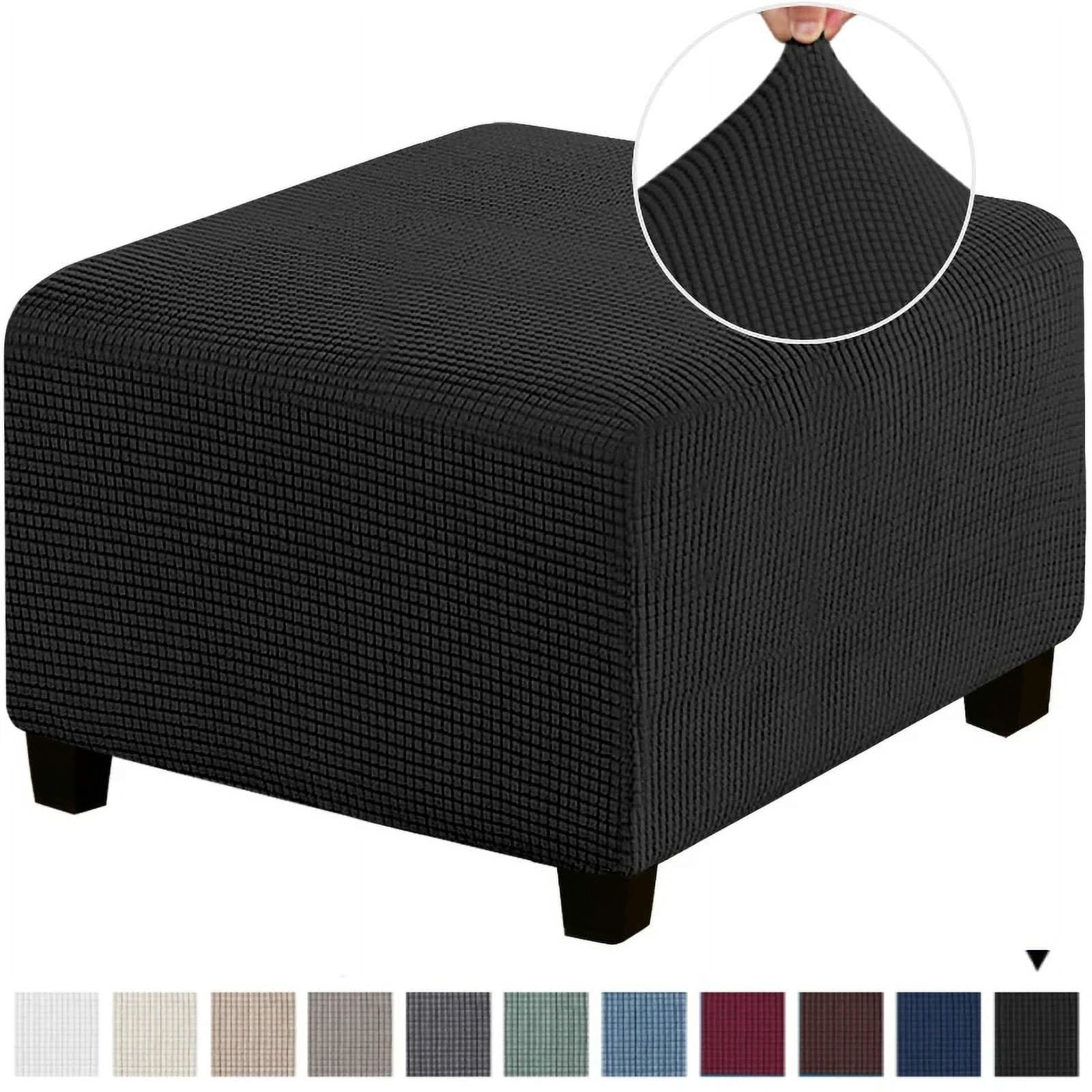 3 Sizes Square Jacquard Durable Customized Stretch Footrest Ottoman ...