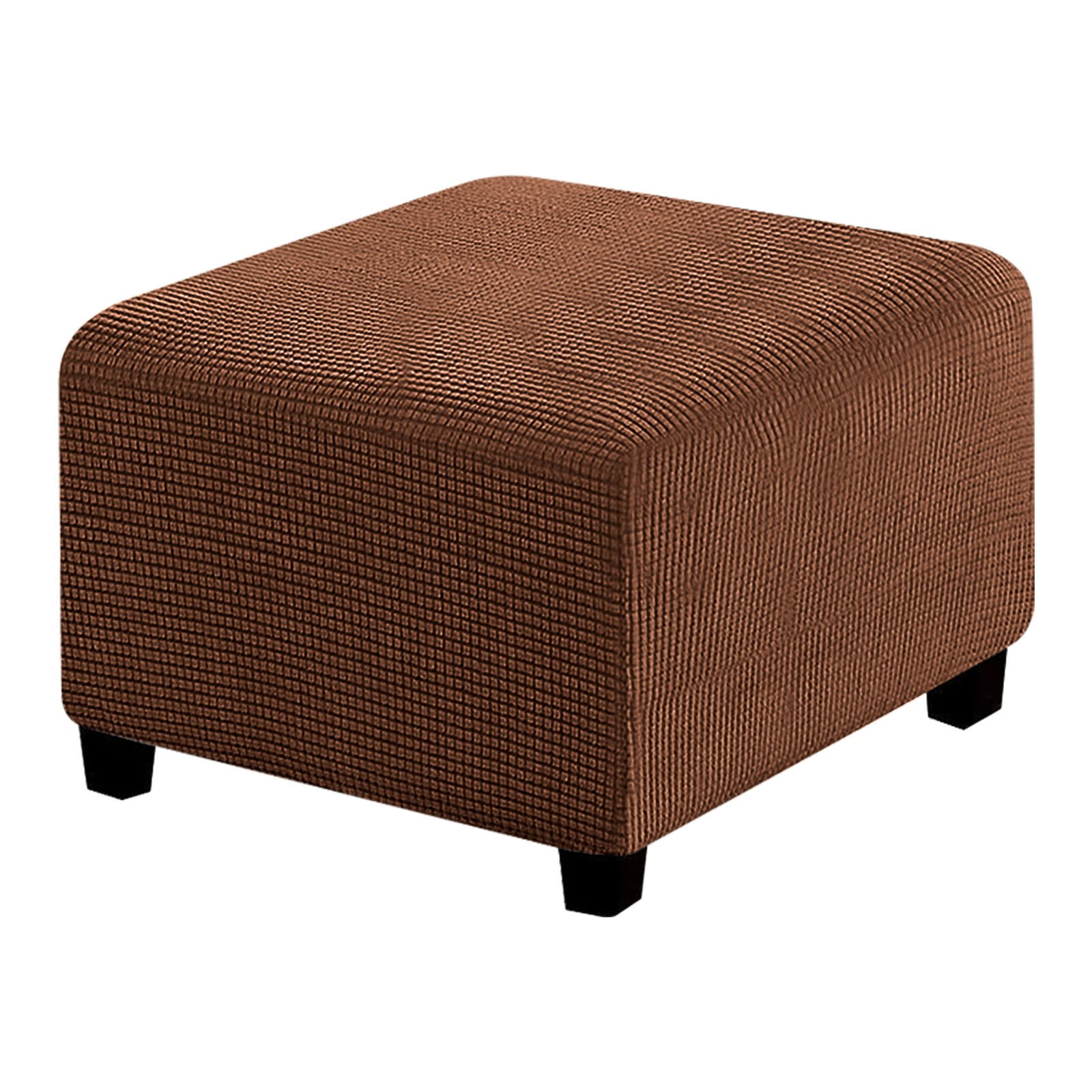 3 Sizes Square Jacquard Stretch Ottoman Cover Folding Storage Stool ...