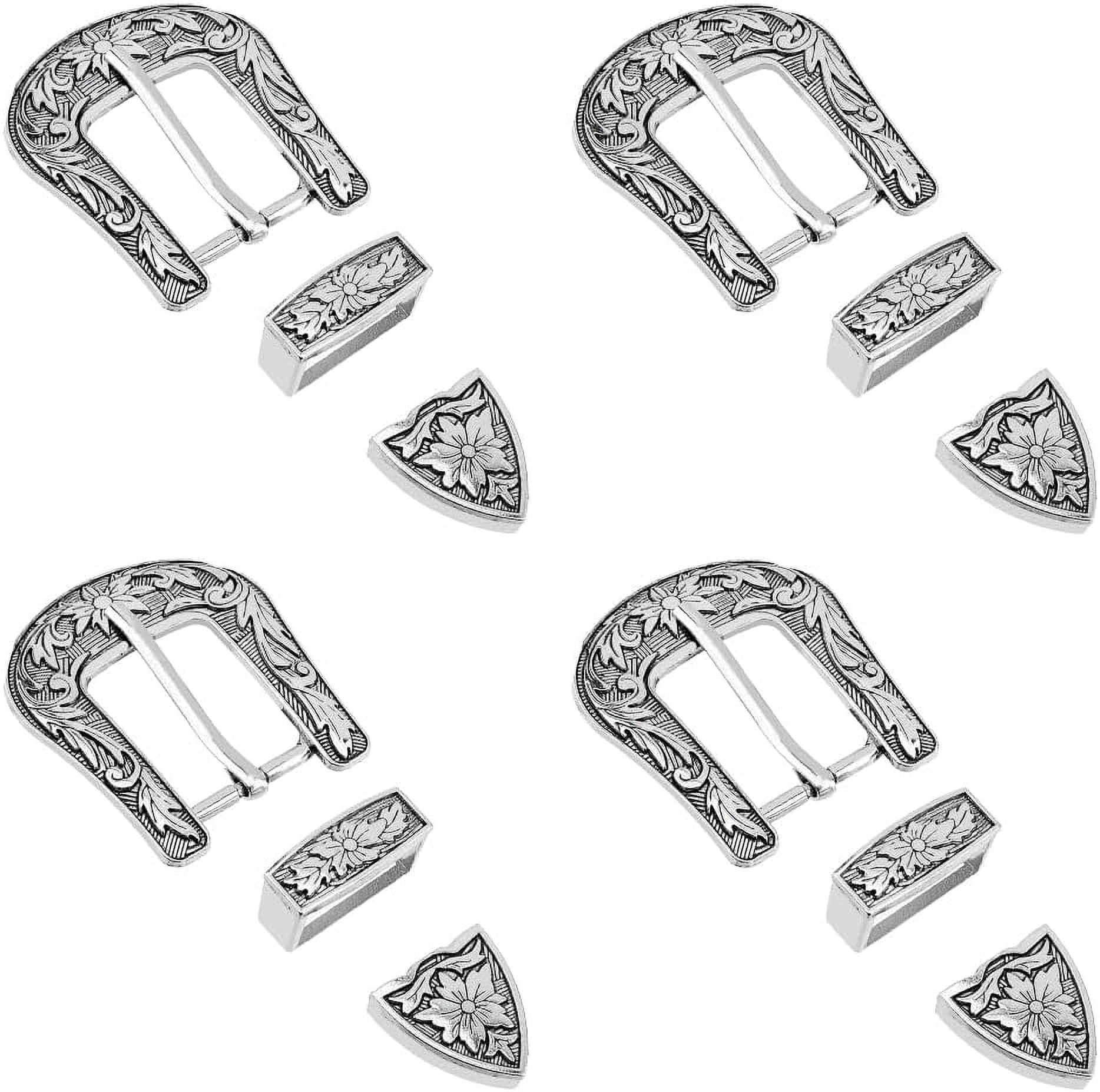 3 Sizes Western Floral Engraved Replacement Belt Buckle Set Antique ...