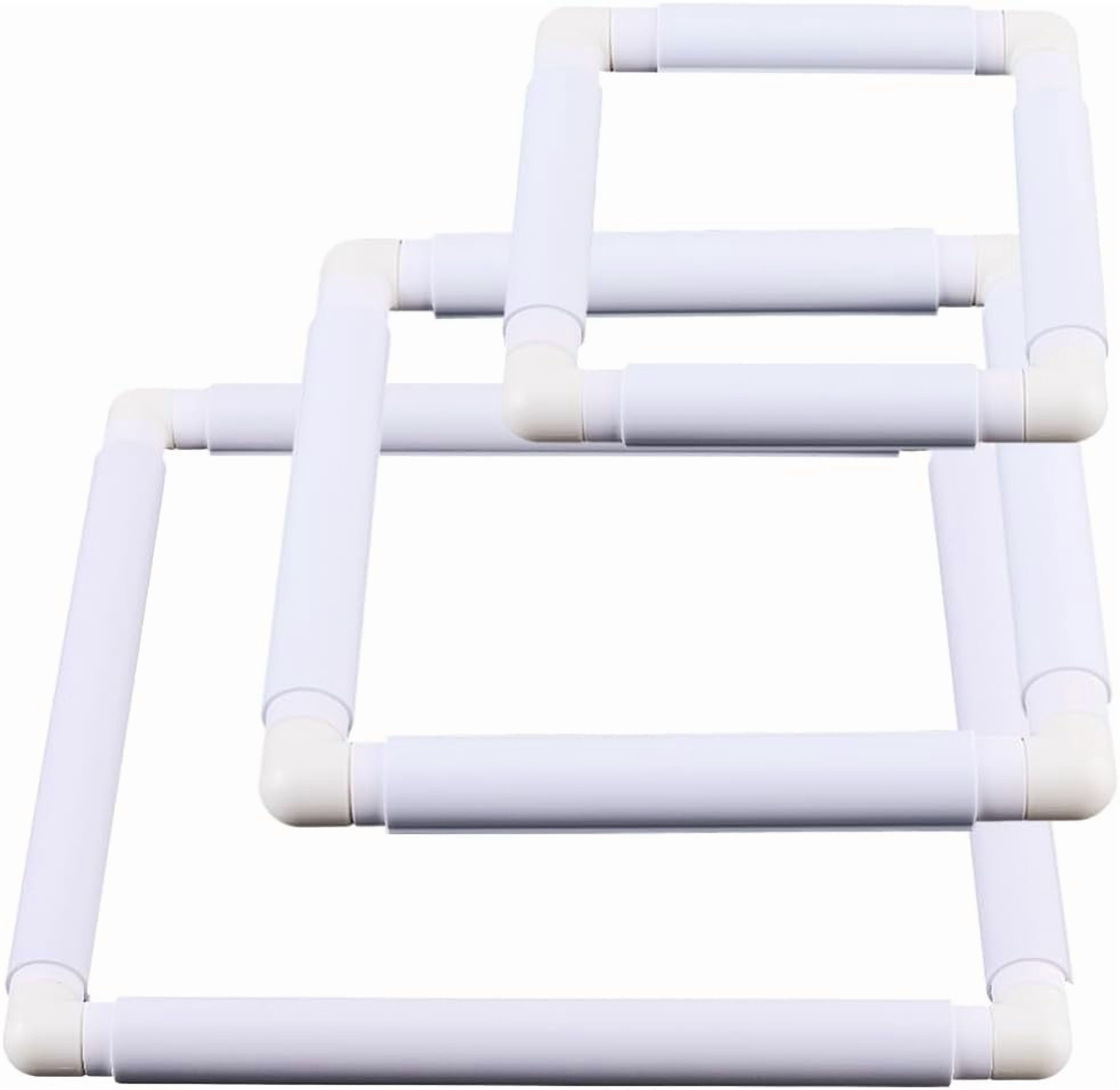 3 Sizes White Square Embroidery Hoops Plastic Stitch Snap Frames ...