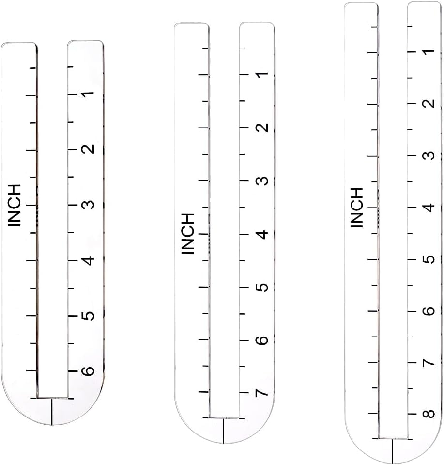 3 Sizes Zipper Making Template Set Unclosed Acrylic Zipper Sewing Tool ...