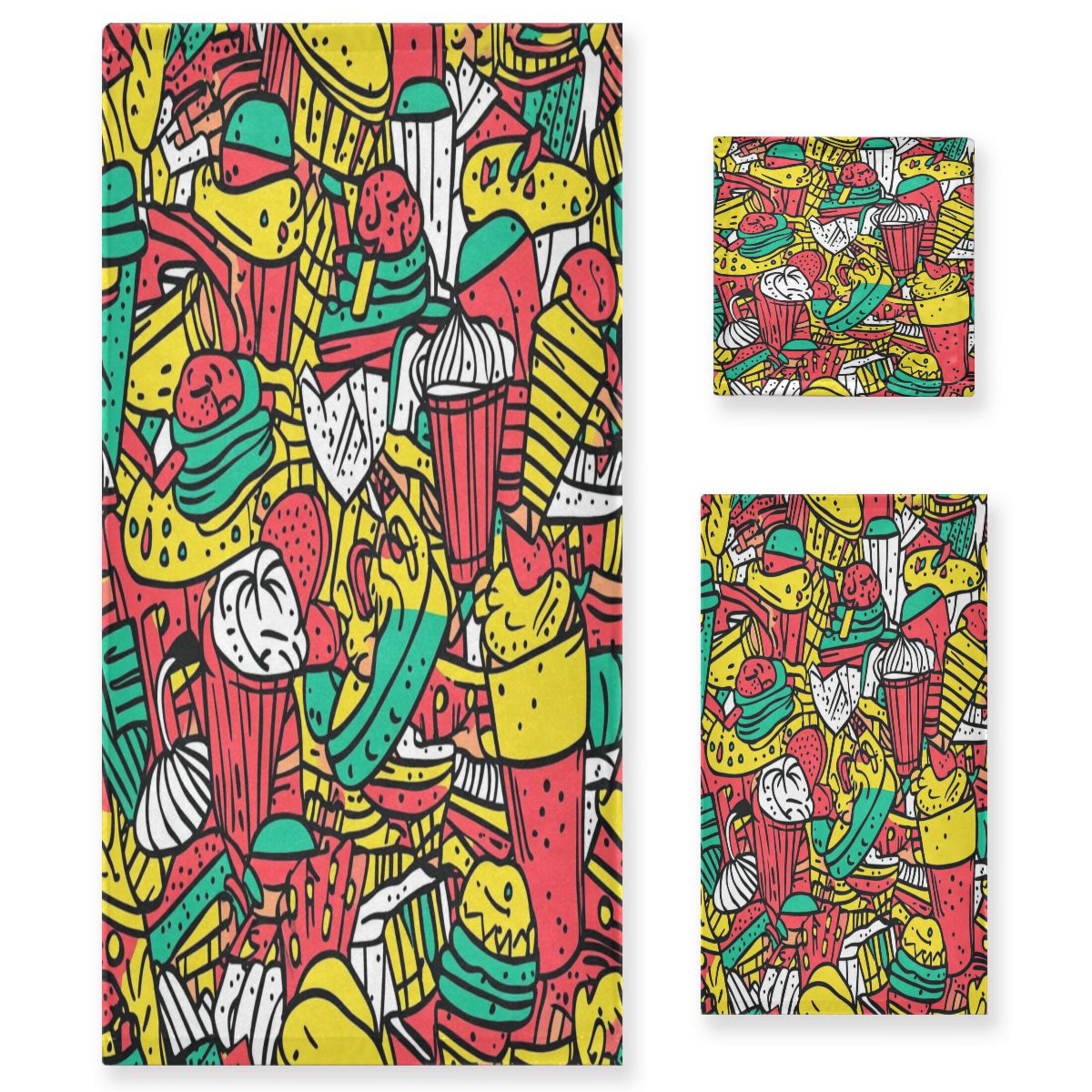 3 Sizes of Towel Sets Including Bath Towel Hand Towel and Washcloth for ...
