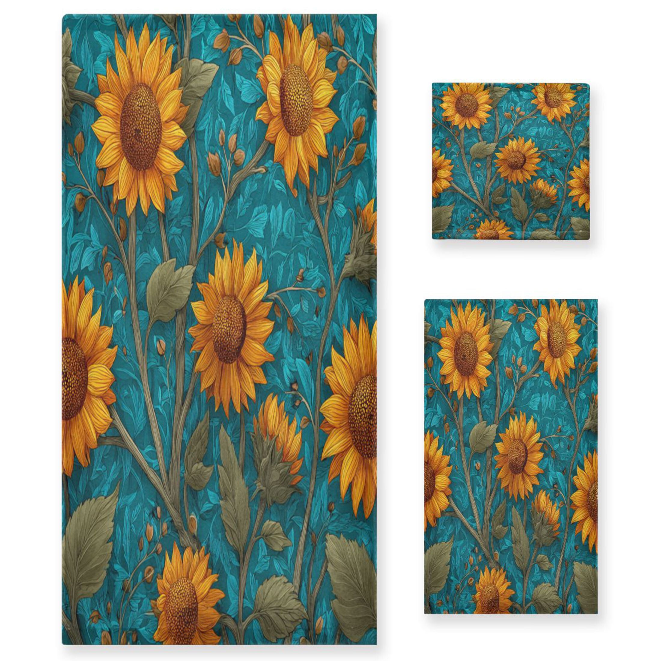 3 Sizes of Towel Sets Including Bath Towel Hand Towel and Washcloth for ...