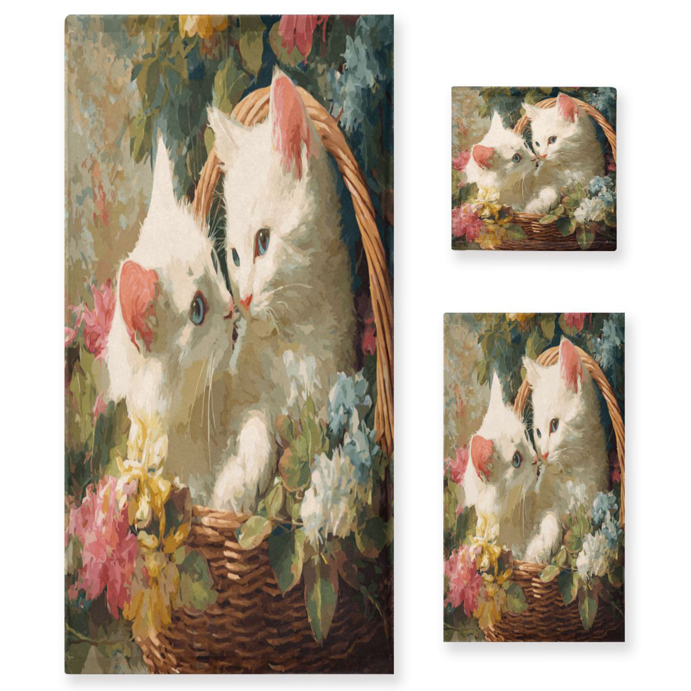 3 Sizes of Towel Sets Including Bath Towel Hand Towel and Washcloth for ...