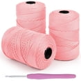 3 Skein 3mm Macrame Yarn for Crocheting, Polyester Cord x 185yds with 1 ...