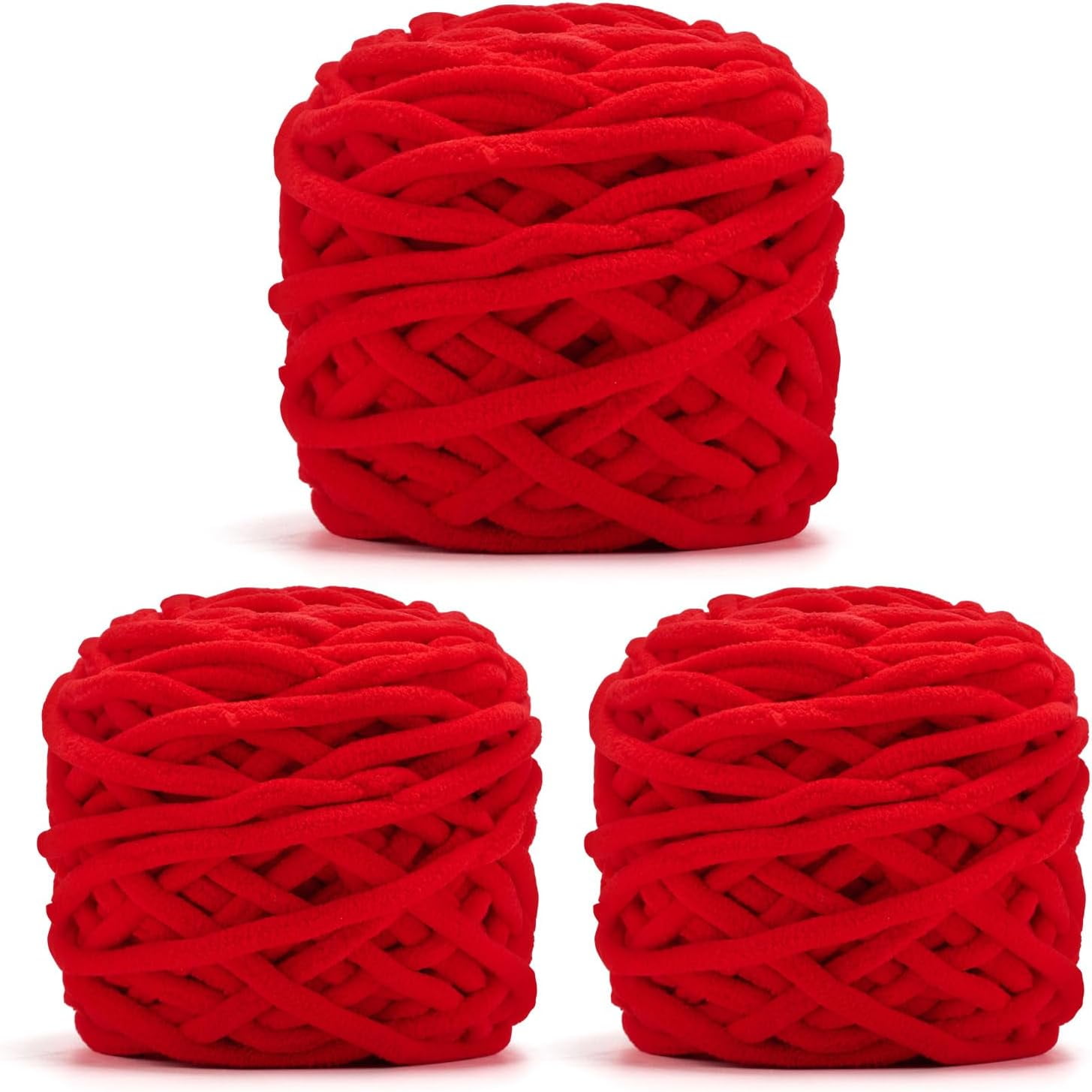 3 Skeins Blanket Yarn 100g/3.5oz - Chenille Yarn 6 Super Bulky - 72 ...
