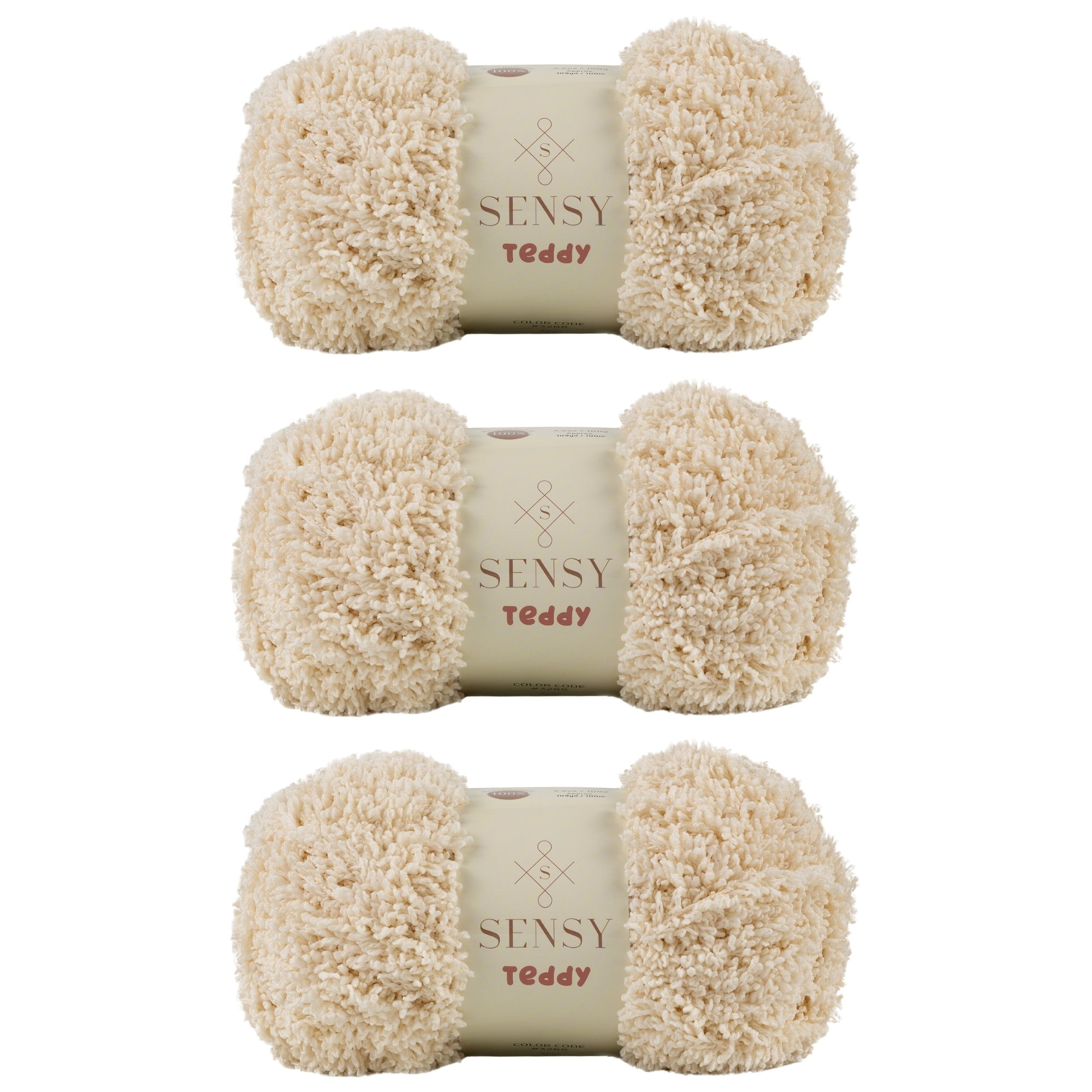 3 Skeins of Sensy Teddy Yarn for Crocheting, Sheepy Yarn, Sherpa Fleece ...