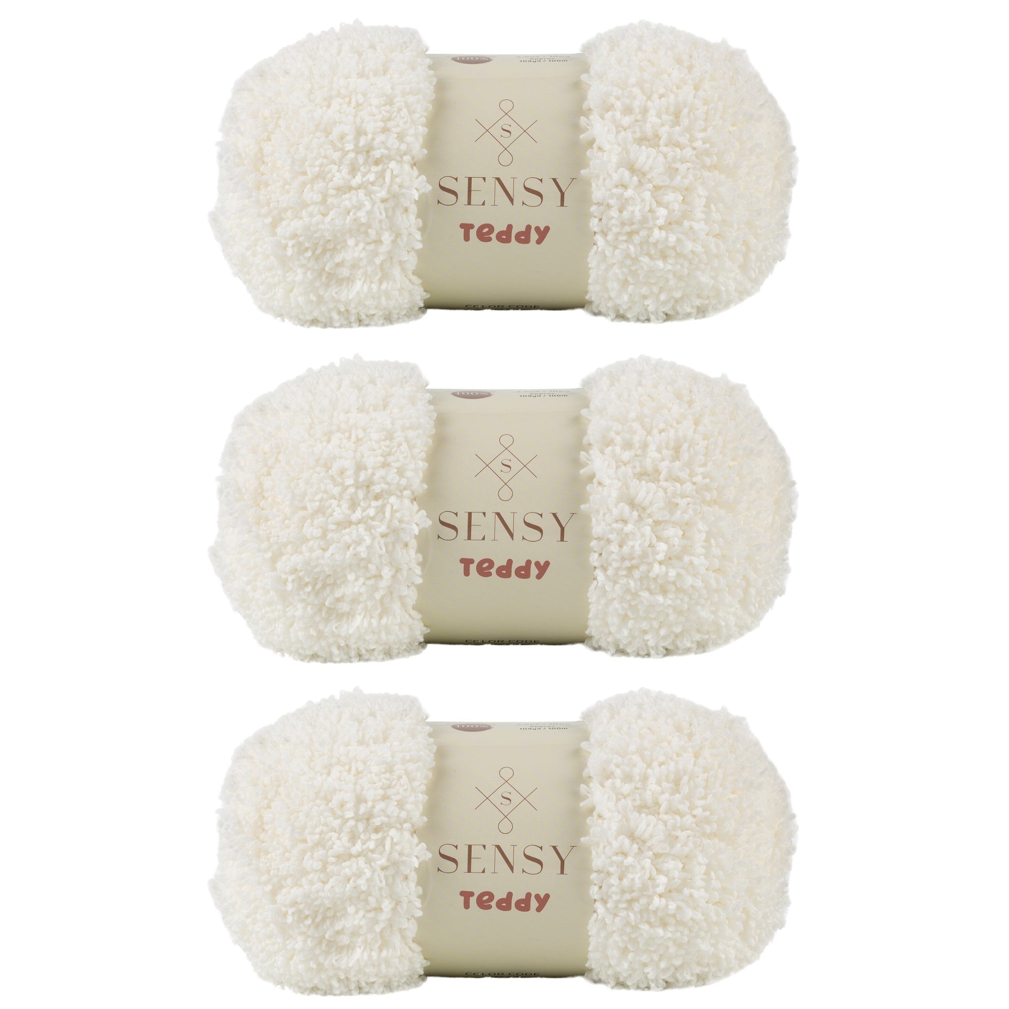 3 Skeins of Sensy Teddy Yarn for Crocheting, Sheepy Yarn, Sherpa Fleece ...