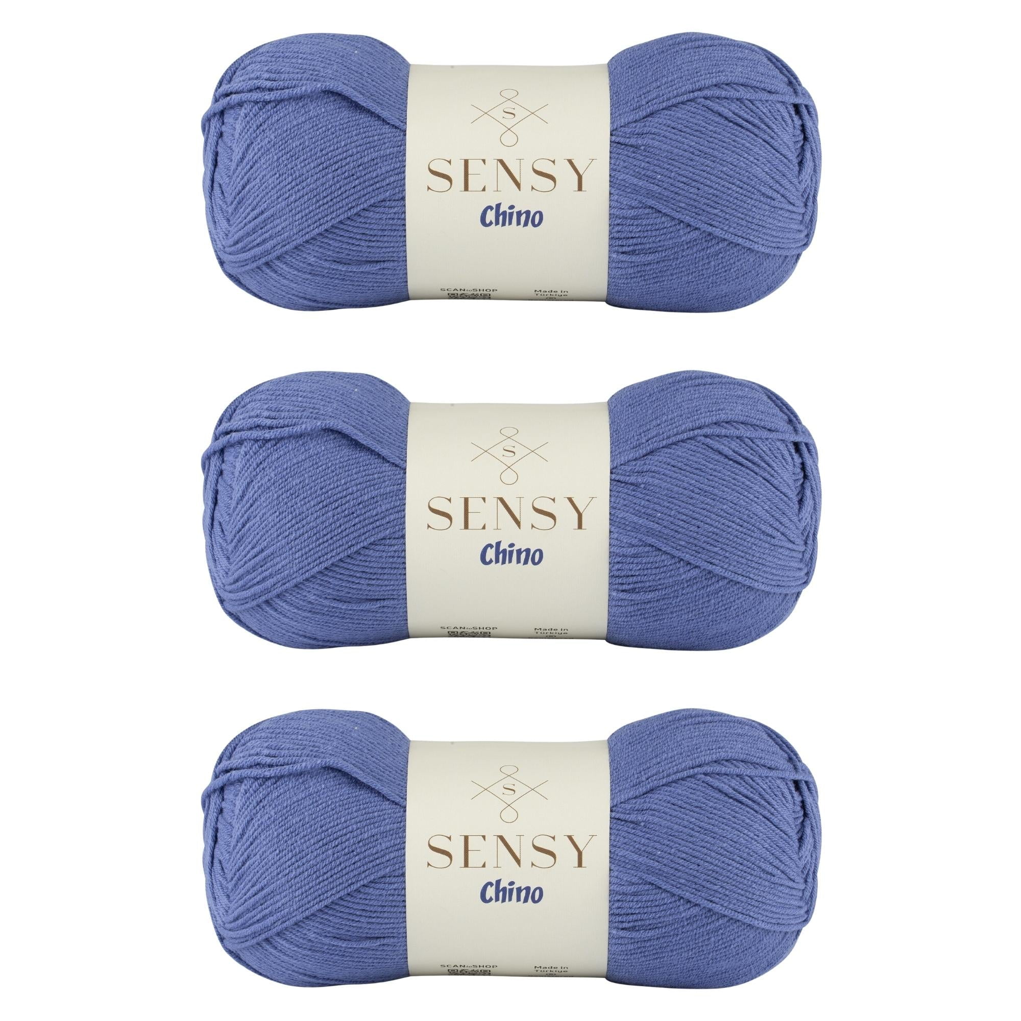 3 Skeins of Sensy Chino Soft Cotton Yarn, Soft Baby Cotton Yarn ...