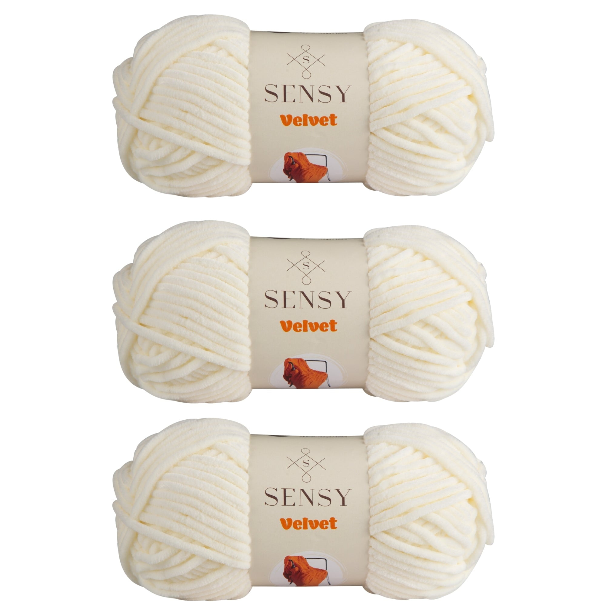 3 Skeins of Sensy Velvet Yarn for Crocheting, Baby Blanket Yarn ...