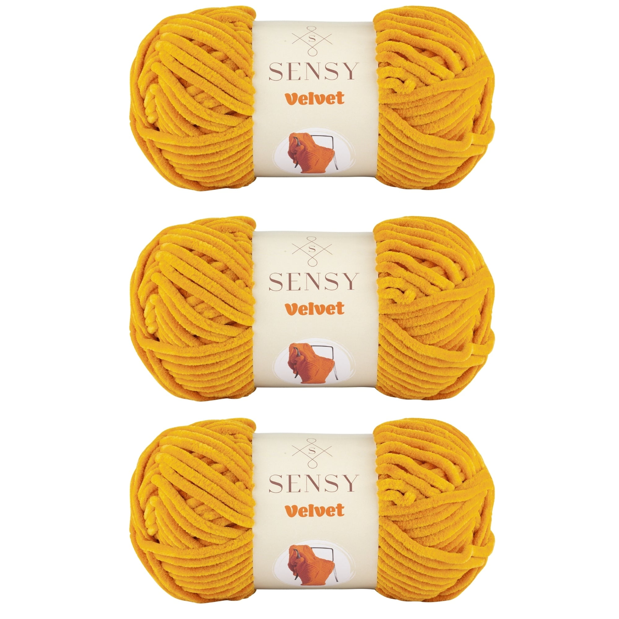 3 Skeins of Sensy Velvet Yarn for Crocheting, Baby Blanket Yarn ...