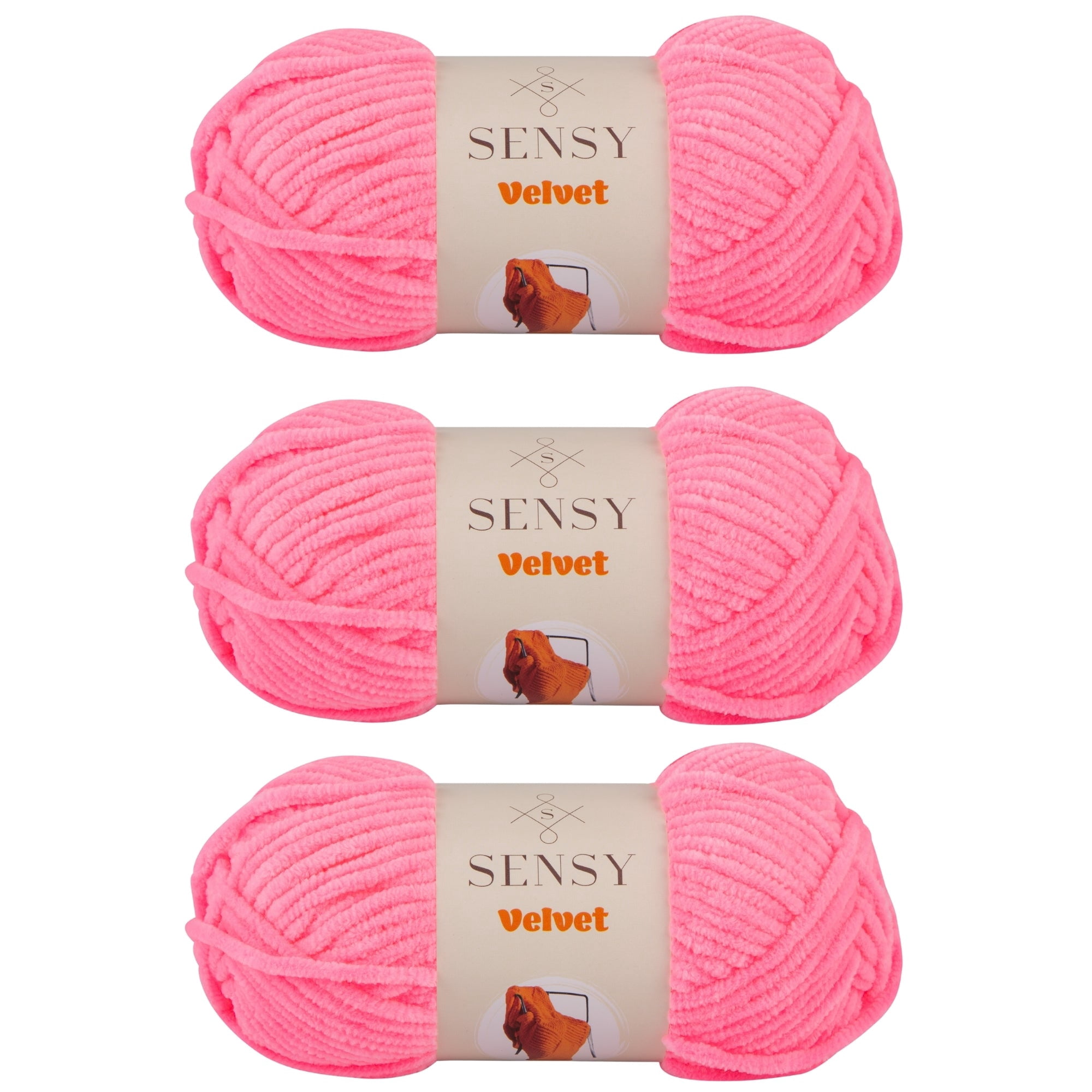 3 Skeins of Sensy Velvet Yarn for Crocheting, Baby Blanket Yarn ...