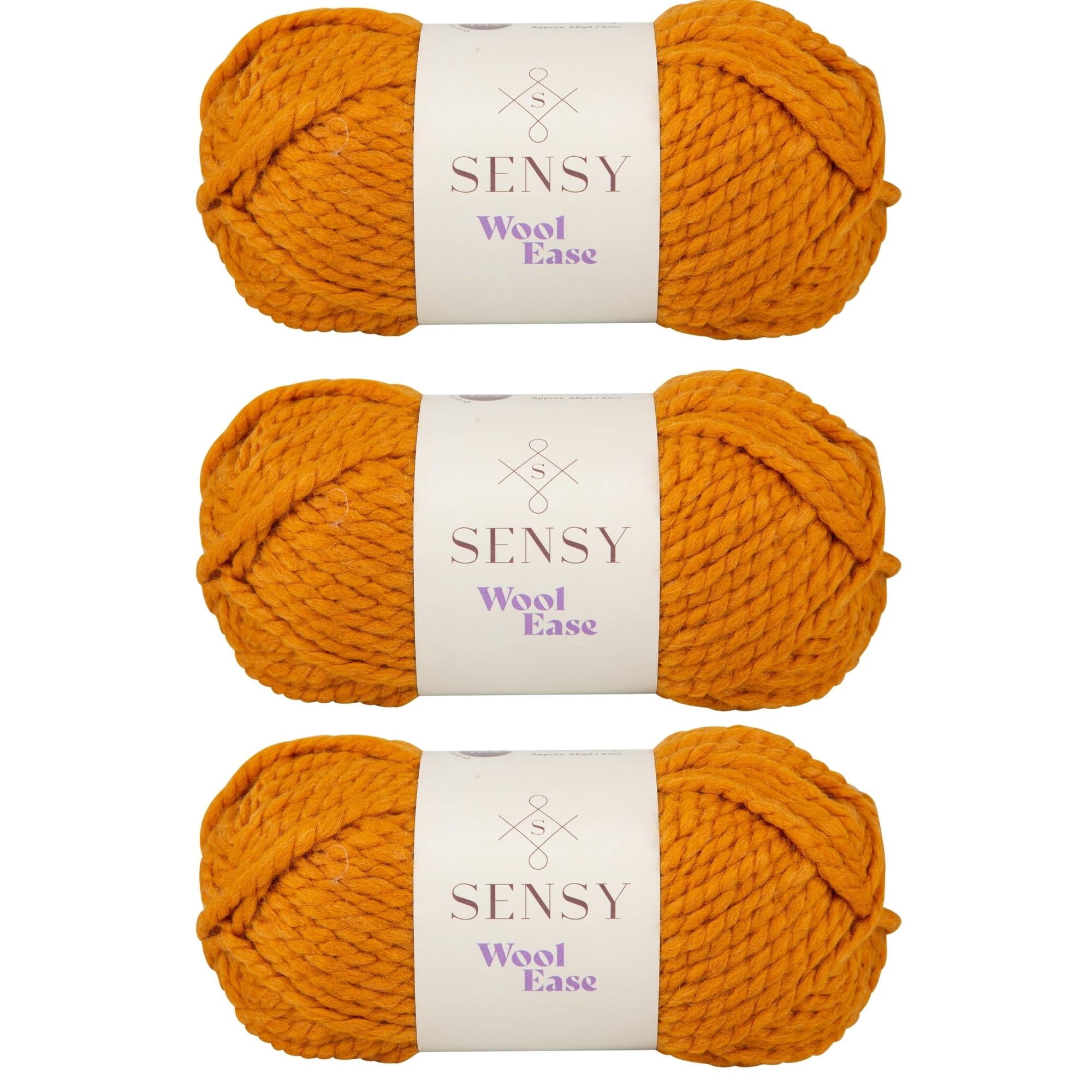 3 Skeins of Sensy Wool Ease Yarn, 3.5 oz, 66 Yards, Gauge 6 Super Bulky ...
