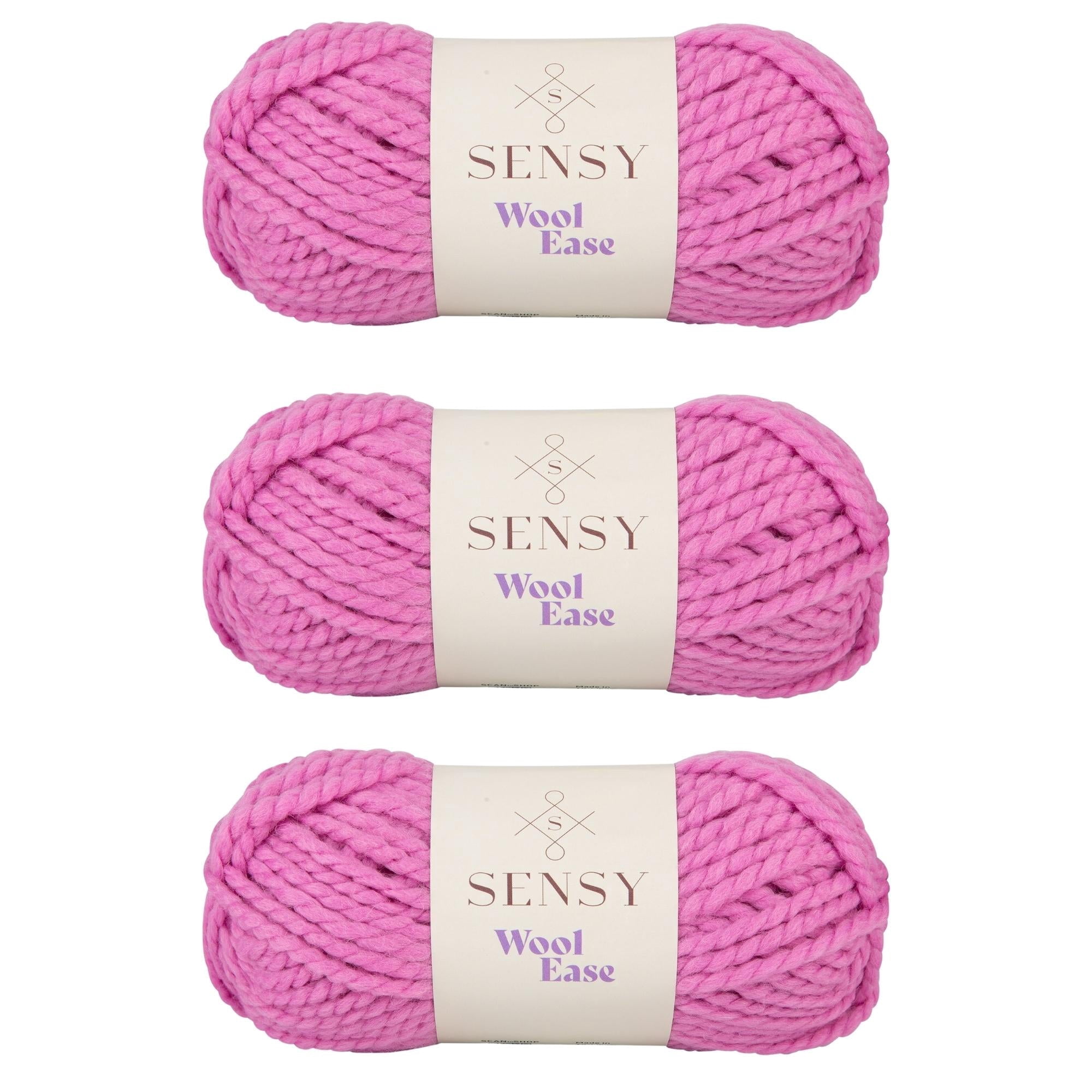 3 Skeins of Sensy Wool Ease Yarn, 3.5 oz, 66 Yards, Gauge 6 Super Bulky ...
