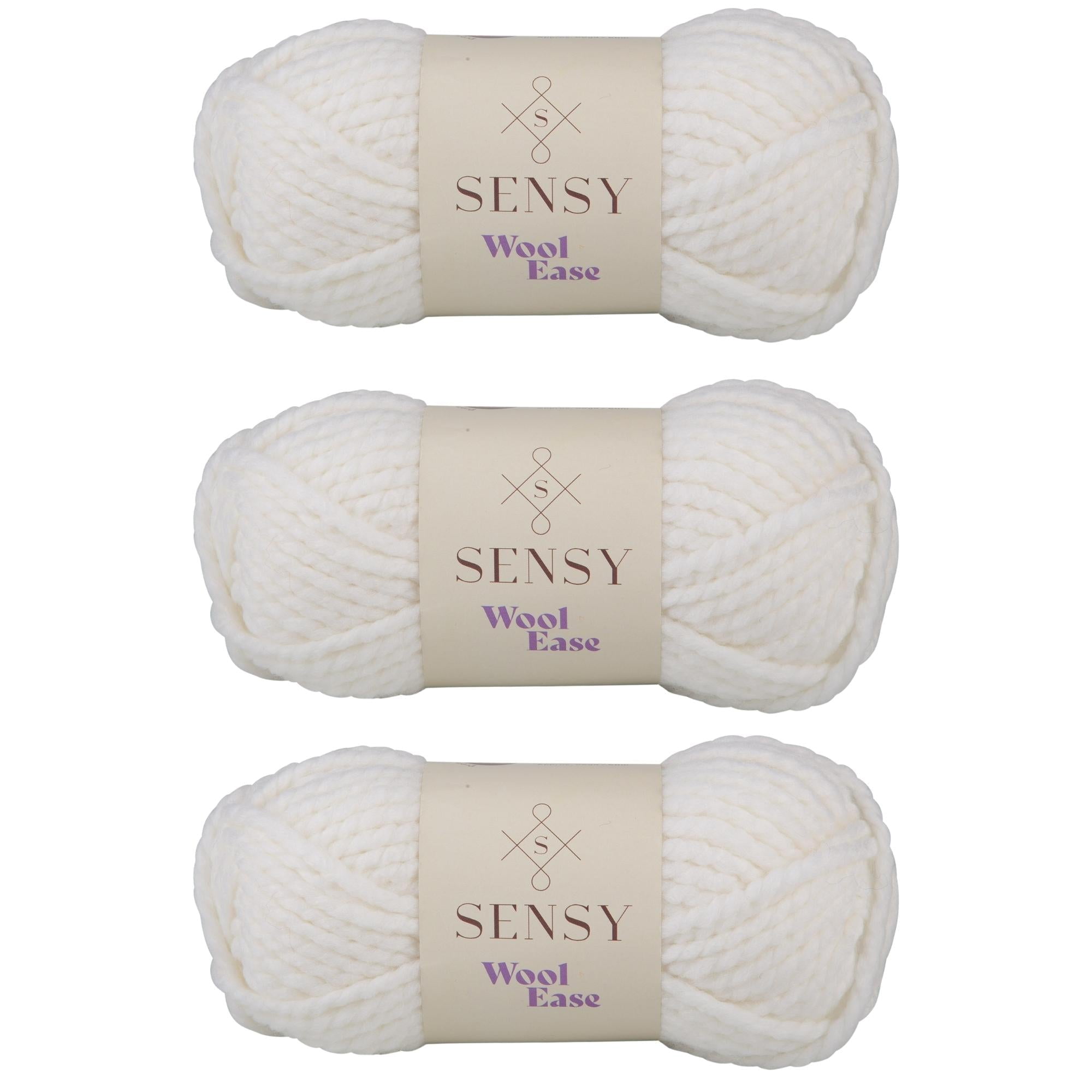 3 Skeins of Sensy Wool Ease Yarn, 3.5 oz, 66 Yards, Gauge 6 Super Bulky ...