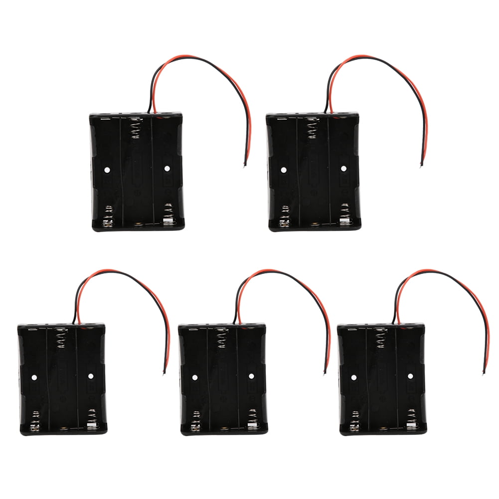 3-Slot 18650 Battery Holder Case With Serial Connection & Lead Wires ...