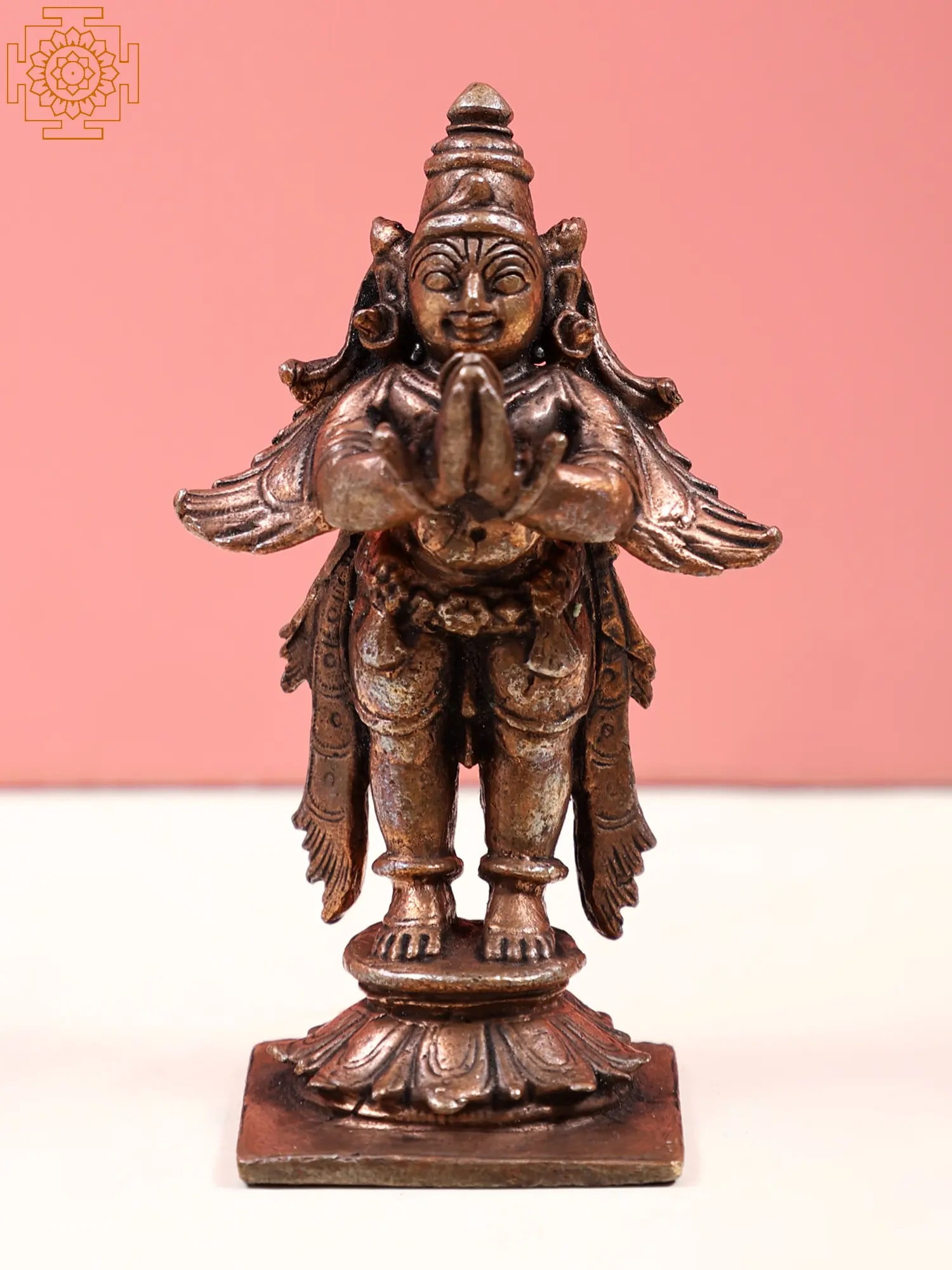 3" Small Garuda Copper Statue in Namaskara Mudra | Handmade - Copper ...