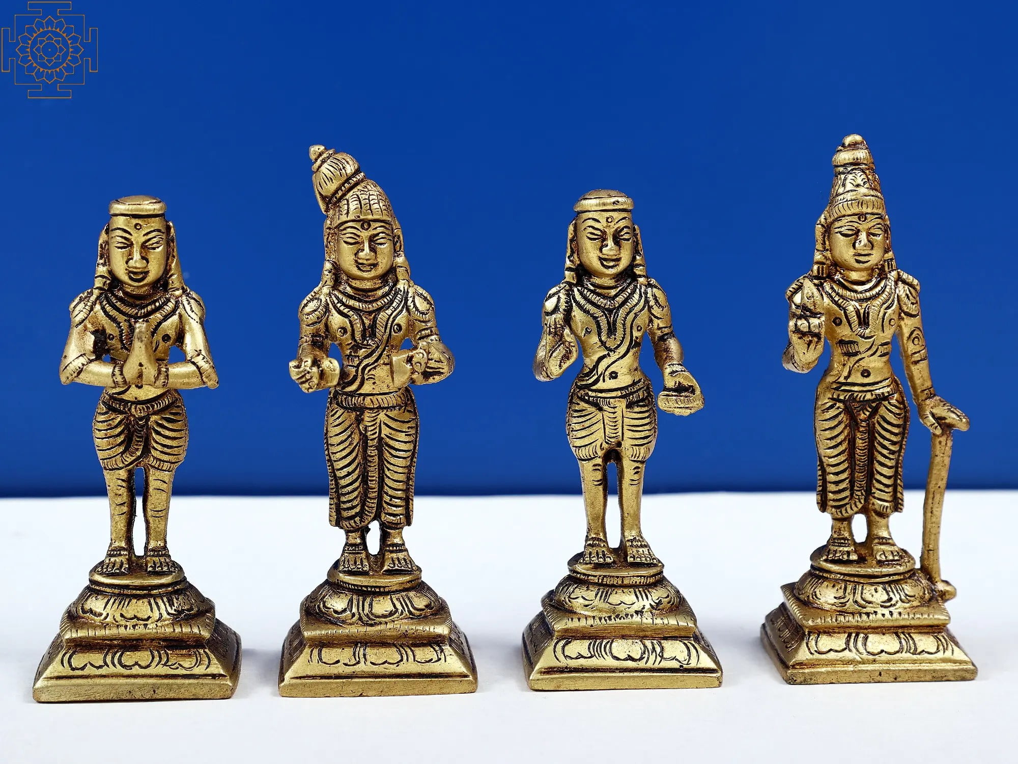 3" Small Nalvar Set Statue (Appar, Sundarar, Manika Vasagar and ...