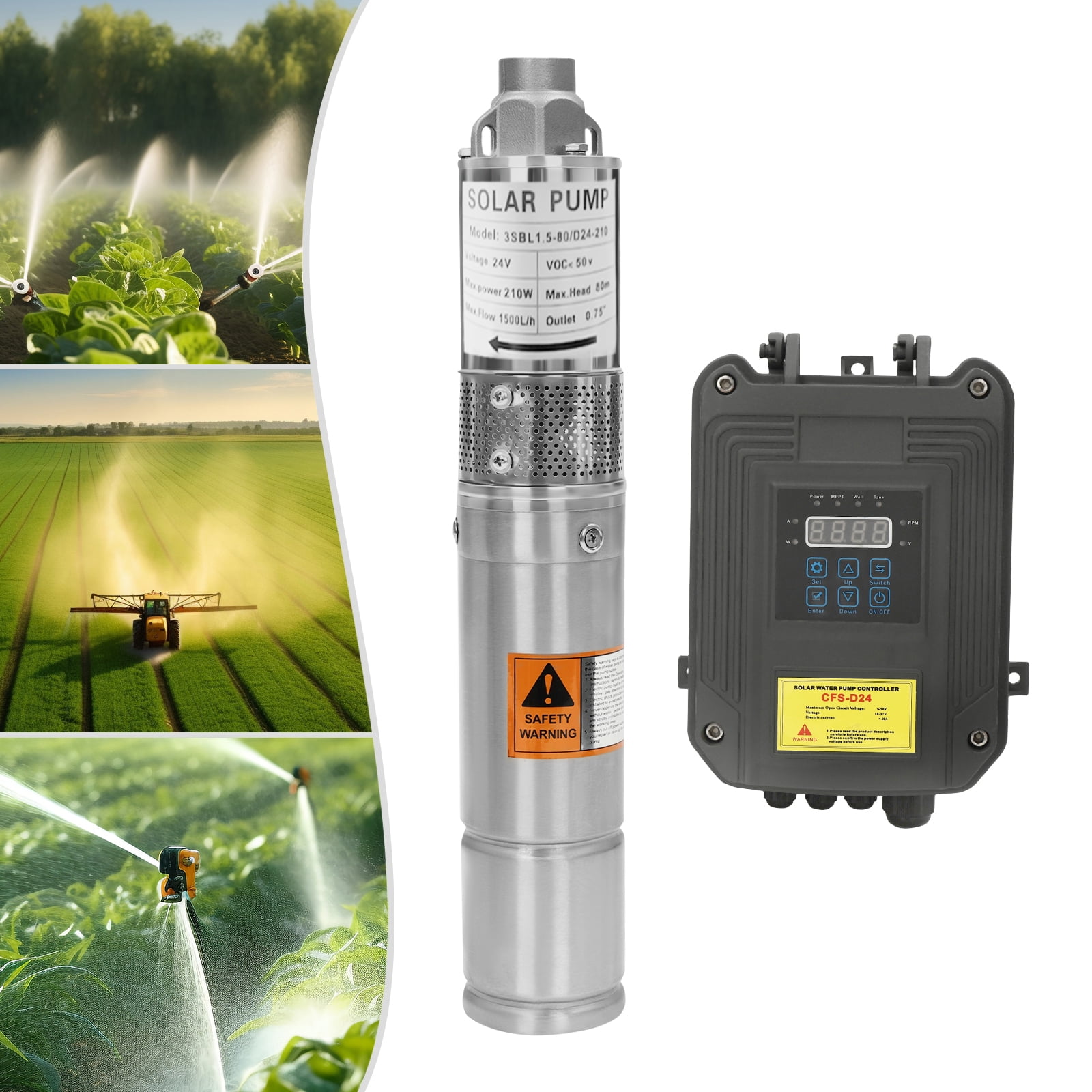 3" Solar Pump Submersible Pump Bore Deep Well Water Pump & MPPT ...
