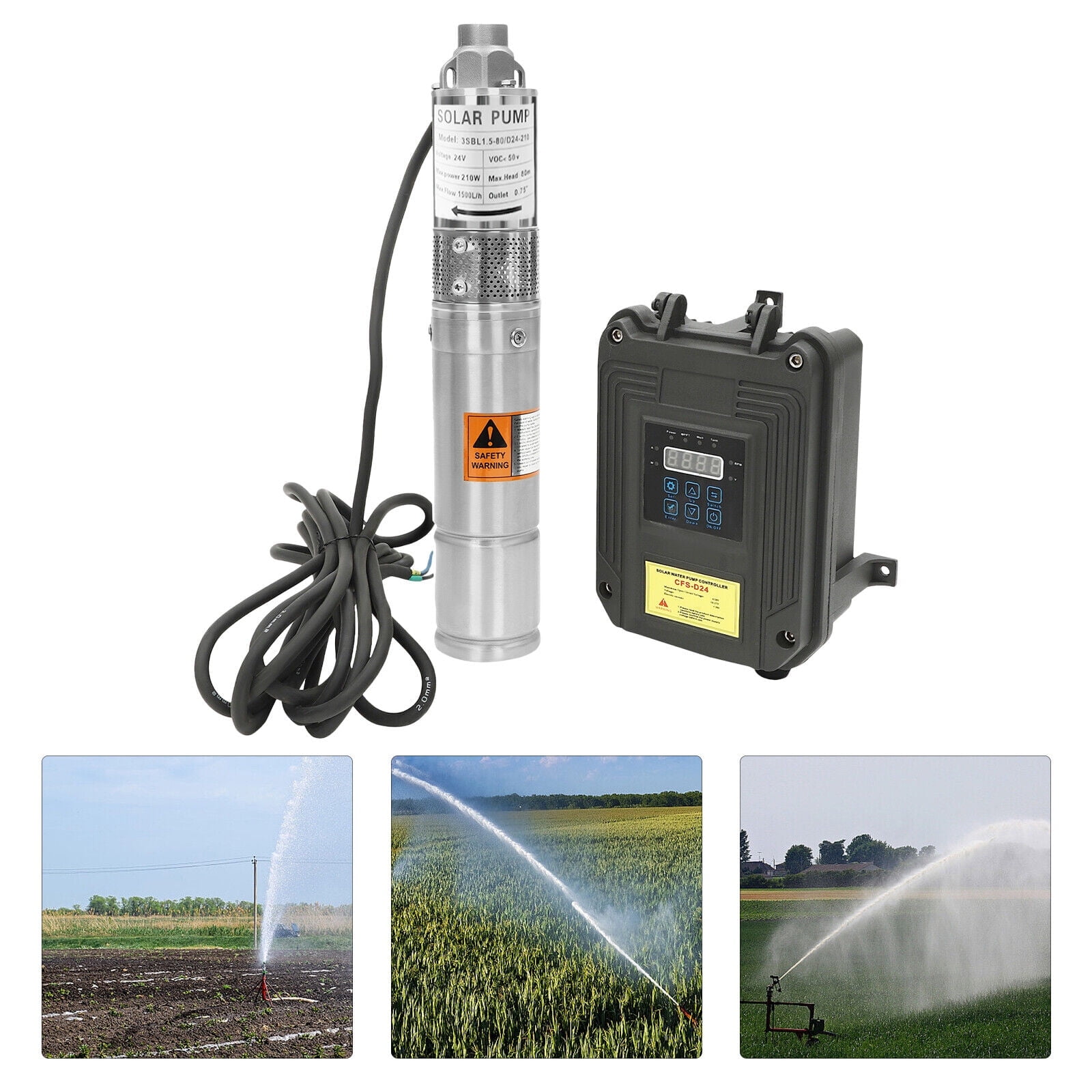 3" Solar Submersible Bore Hole Deep Well Water Pump MPPT controller KIT ...