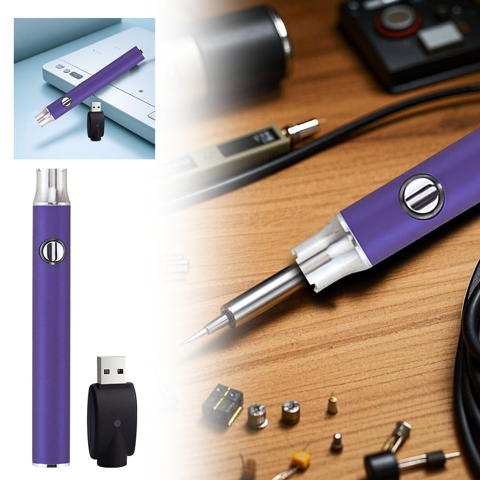 3 Speed Adjustable Voltage 350mAh Battery Push Cart Pen Soldering Kit ...