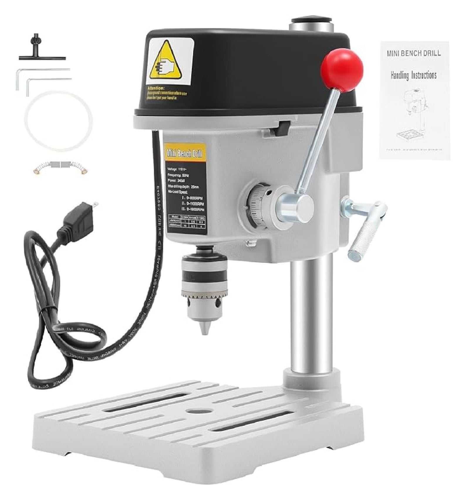 3-Speed Benchtop Drill Press Table, Electric Bench Drilling Machine ...