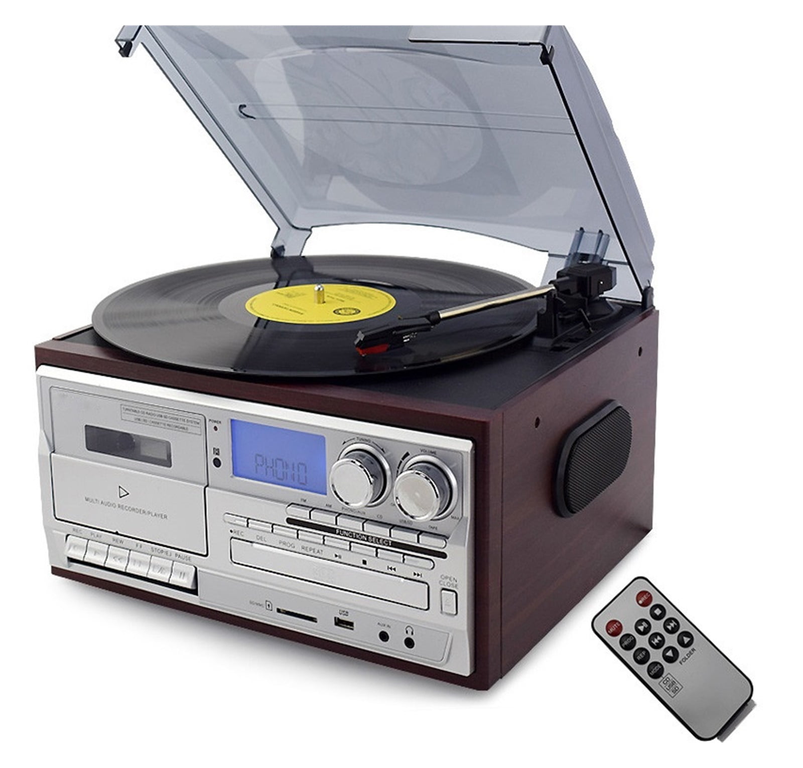 3 Speed Bluetooth-compatible Turntable Vinyl LP Record Player Vintage ...