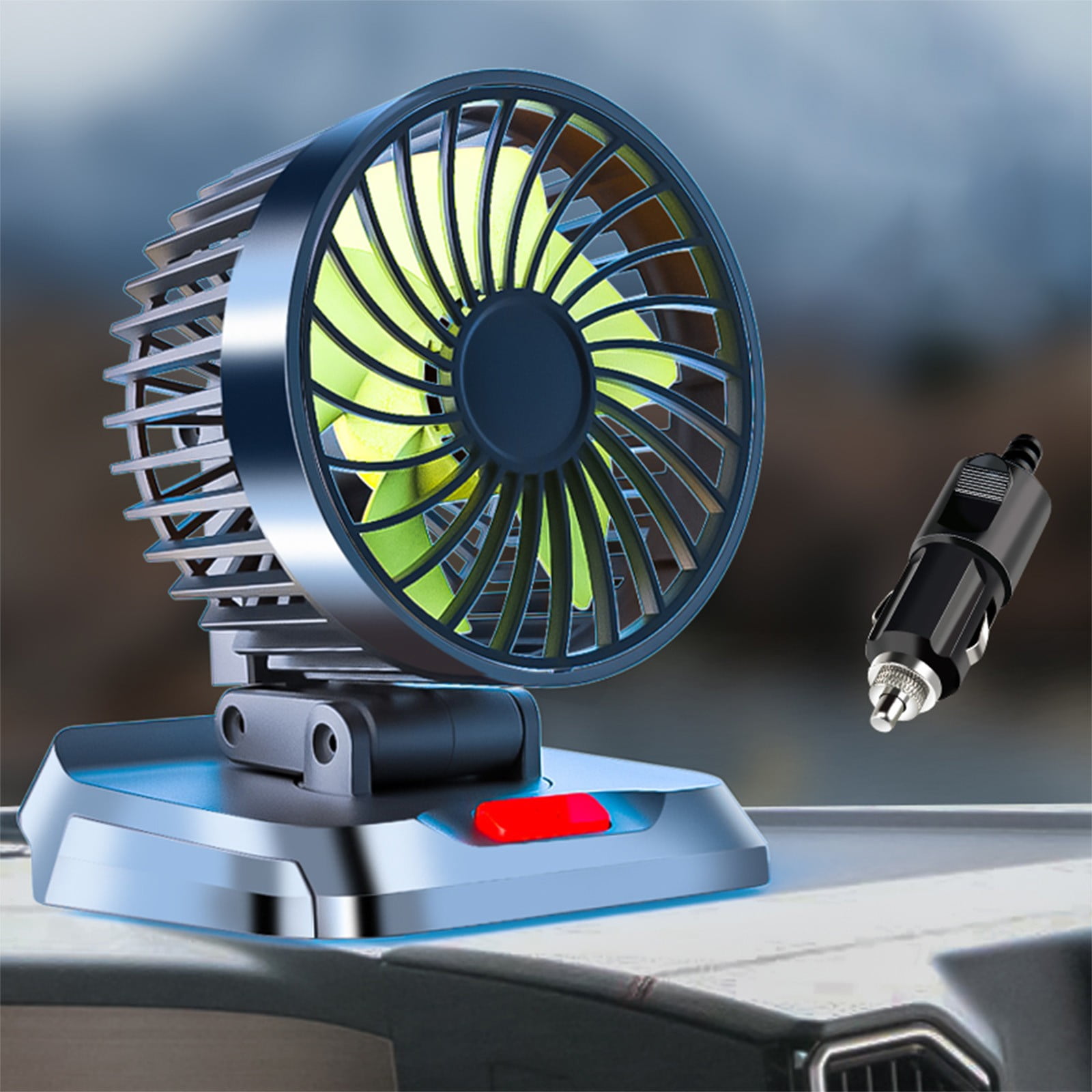 3-Speed Car Fan - Portable 360° Rotating Cooling Fan, Large Wind, 12V ...