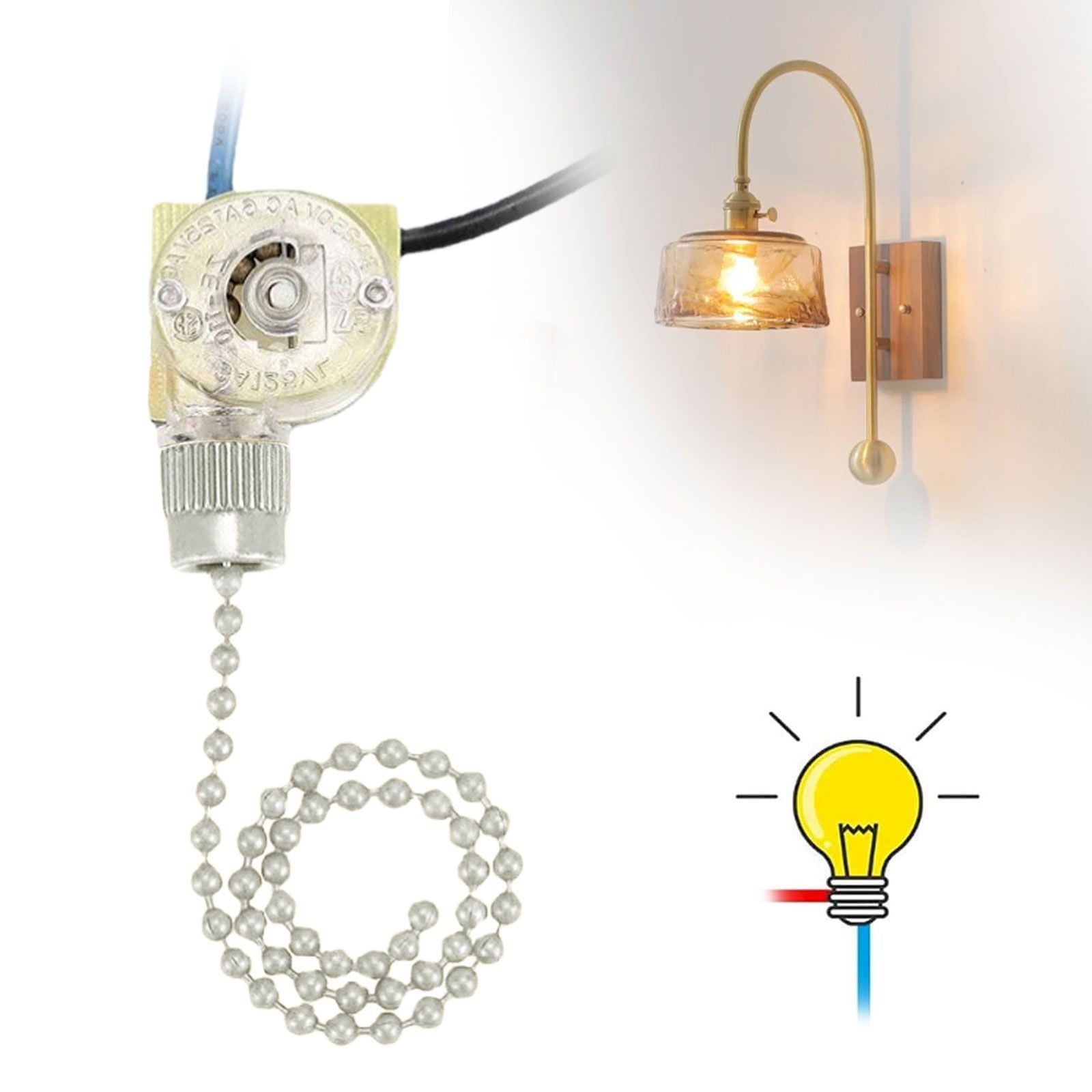 3-Speed Ceiling Fan Pull Chain Switch With Wires - B - Ceiling Fan ...