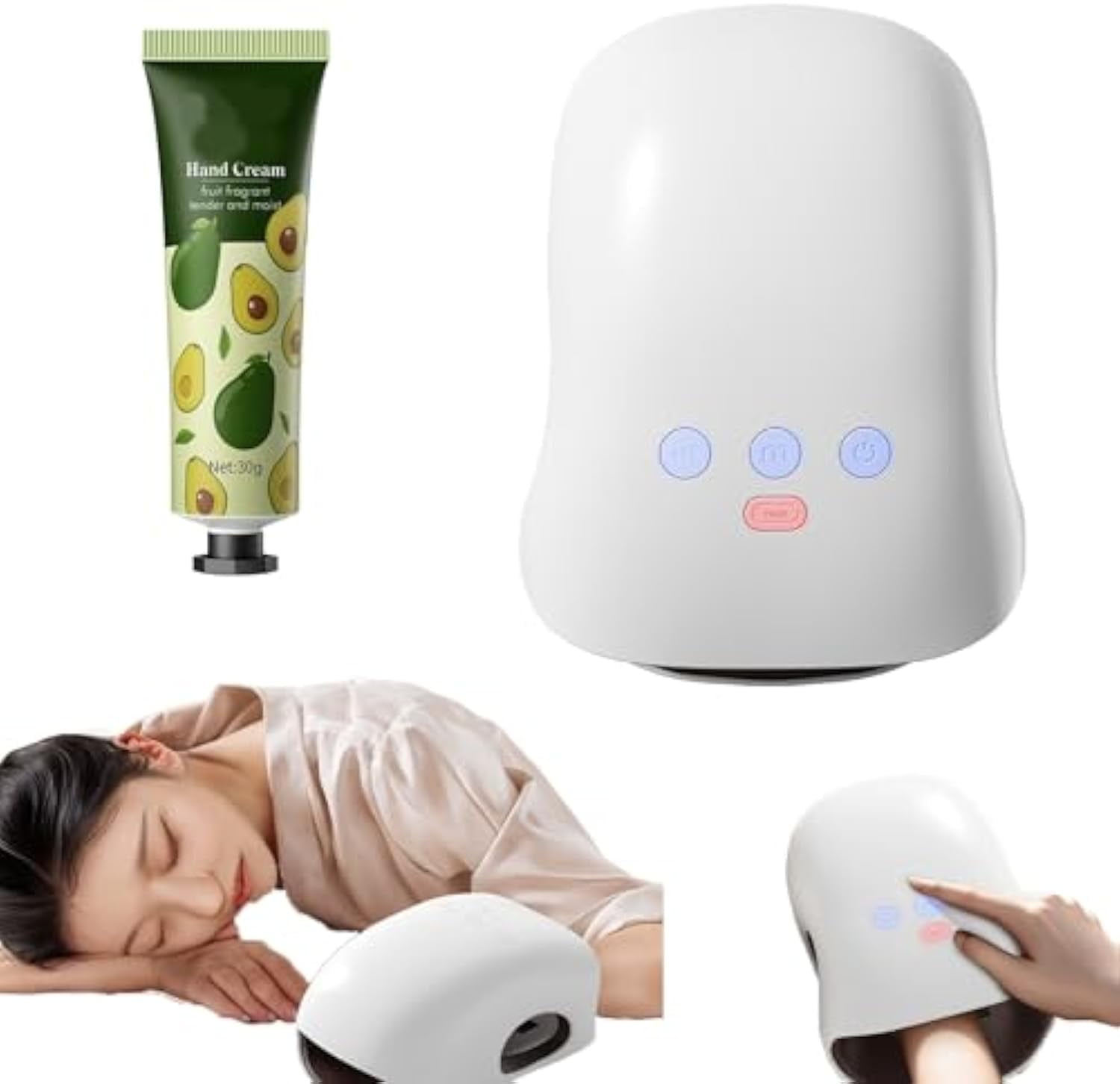3-Speed Cordless Hand Massager with Heat & Compression for Arthritis ...