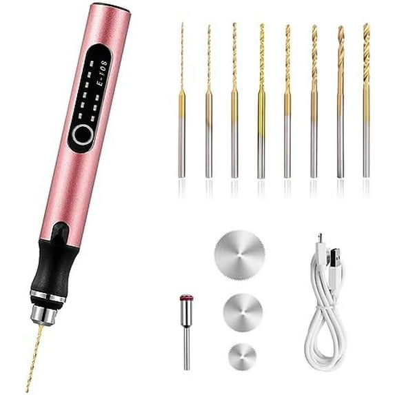 3-Speed Cordless Mini Drill Pen With 8 Small Drill Bits,Rechargeable ...