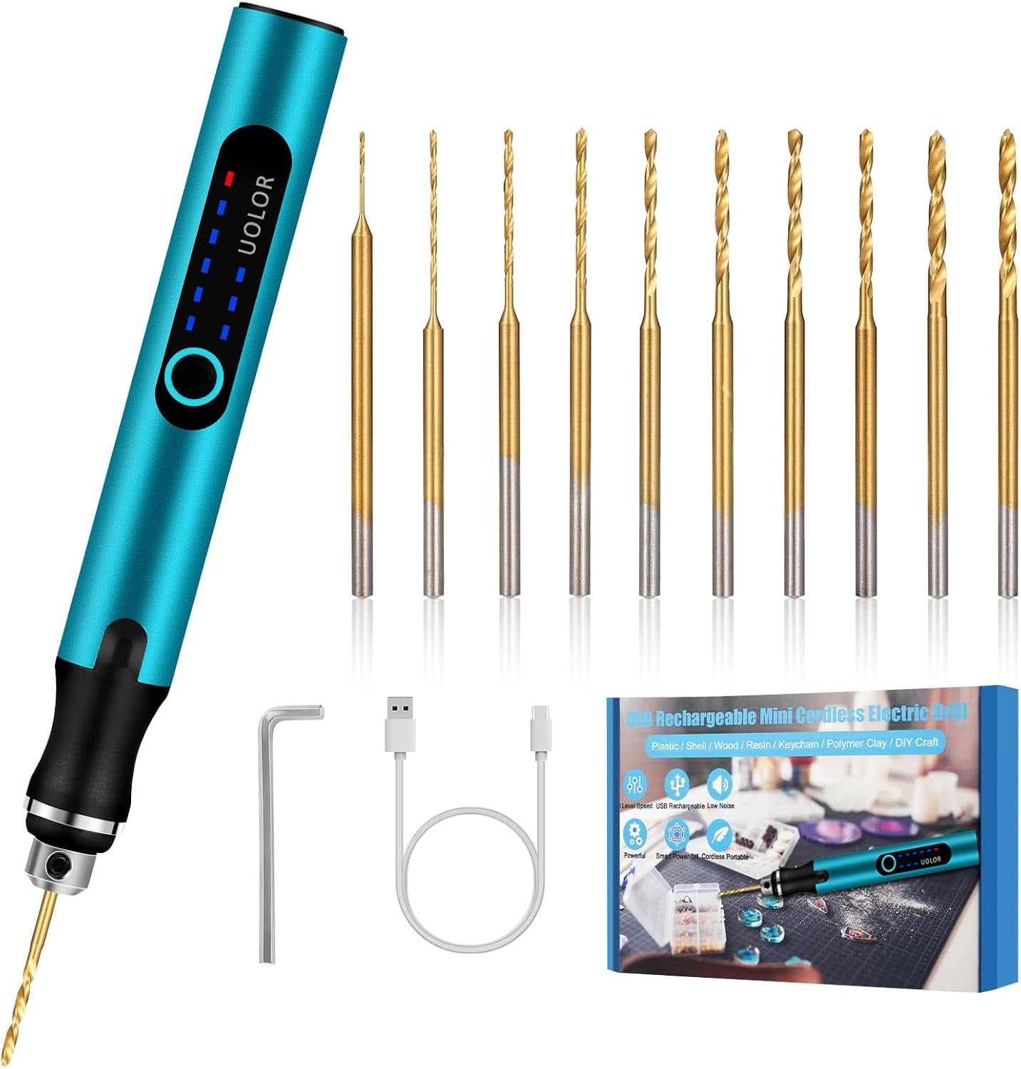 3-Speed Cordless Mini Drill Pen, Rechargeable DIY Electric Hand Drill ...