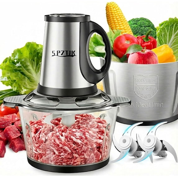 3-Speed Electric Food Processor: Meat Grinder, Ve table Chopper & Baby ...