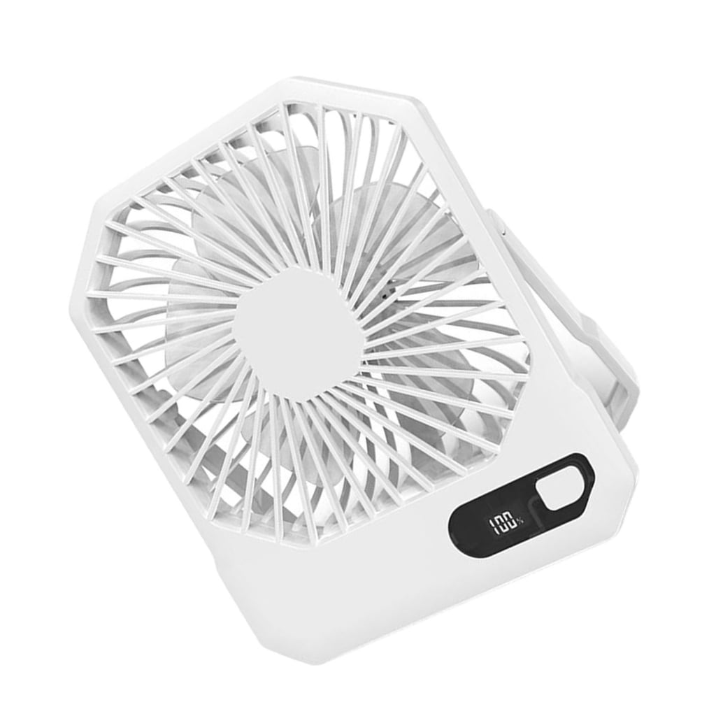 3 Speed Foldable Desk Fan Rechargeable 2600mah Fan with Digital Display ...