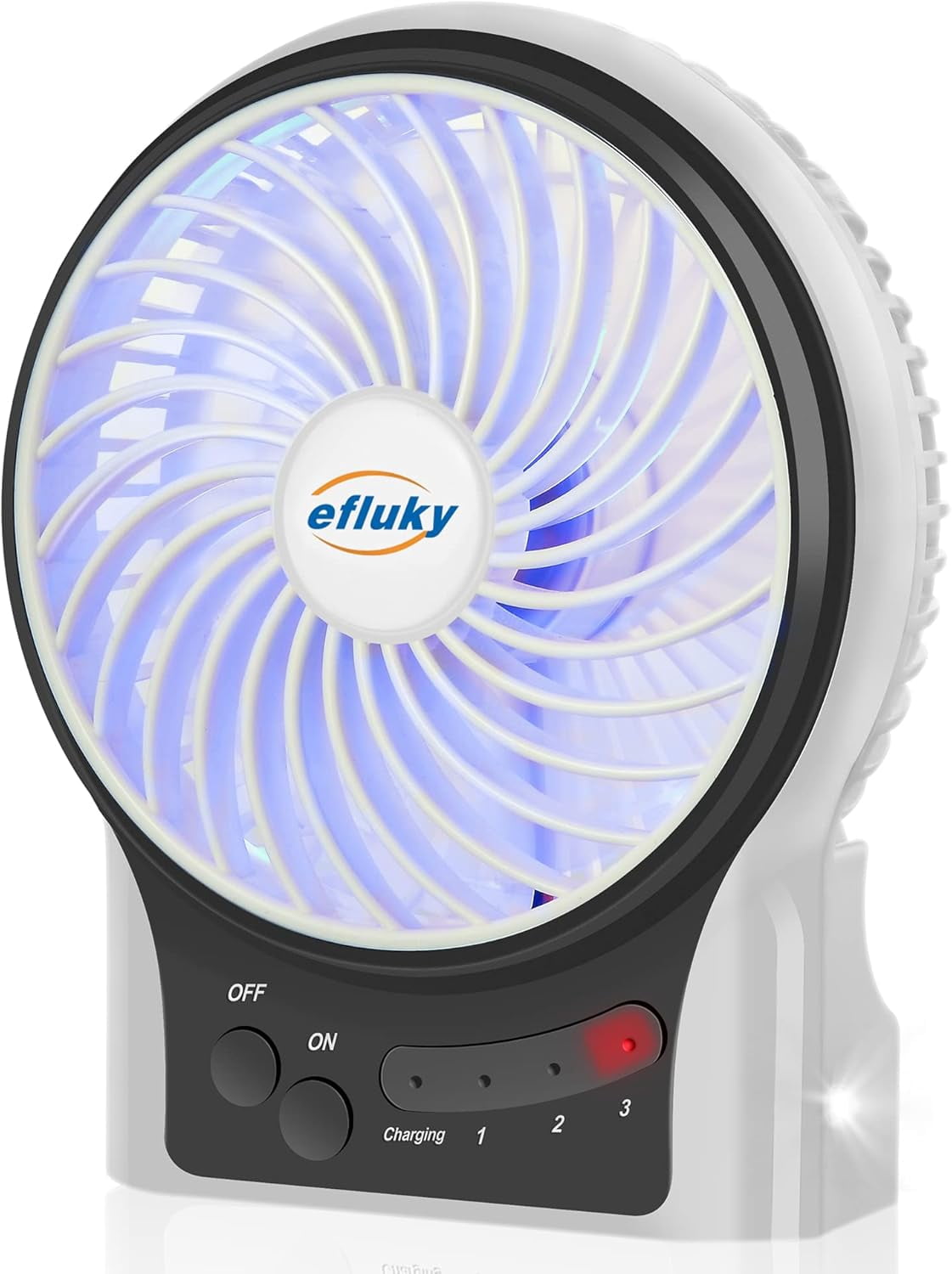 3-Speed Mini Desk Fan with LED Light, Portable USB Fan Quiet for Home ...