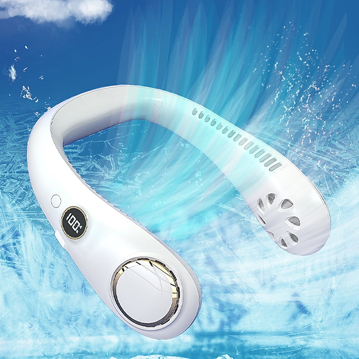Bladeless 3 Speed Personal Neck Fan with LED Display, USB Charging ...