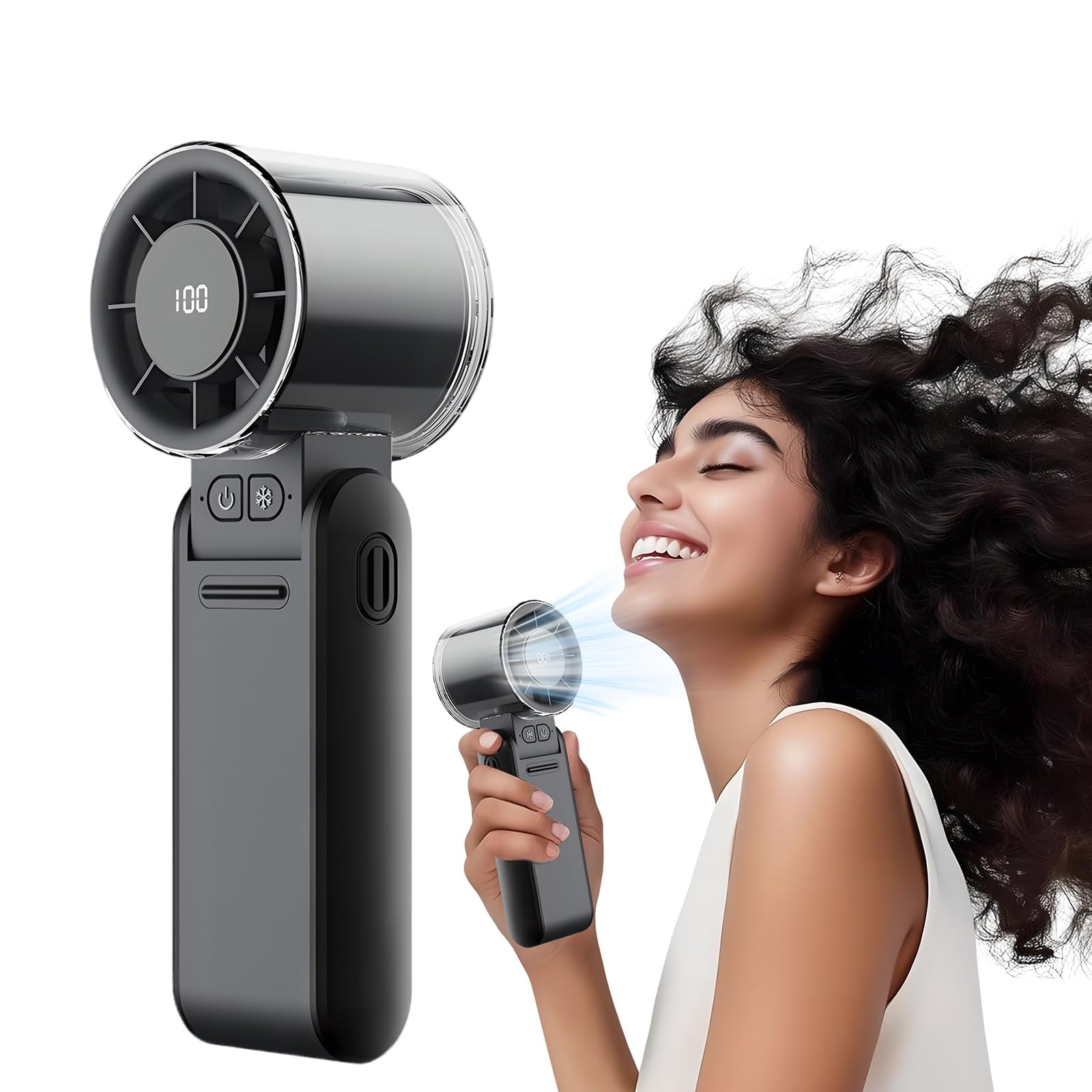 3-Speed Rechargeable Handheld Fan - Airflow Boost, Portable Cooler for ...